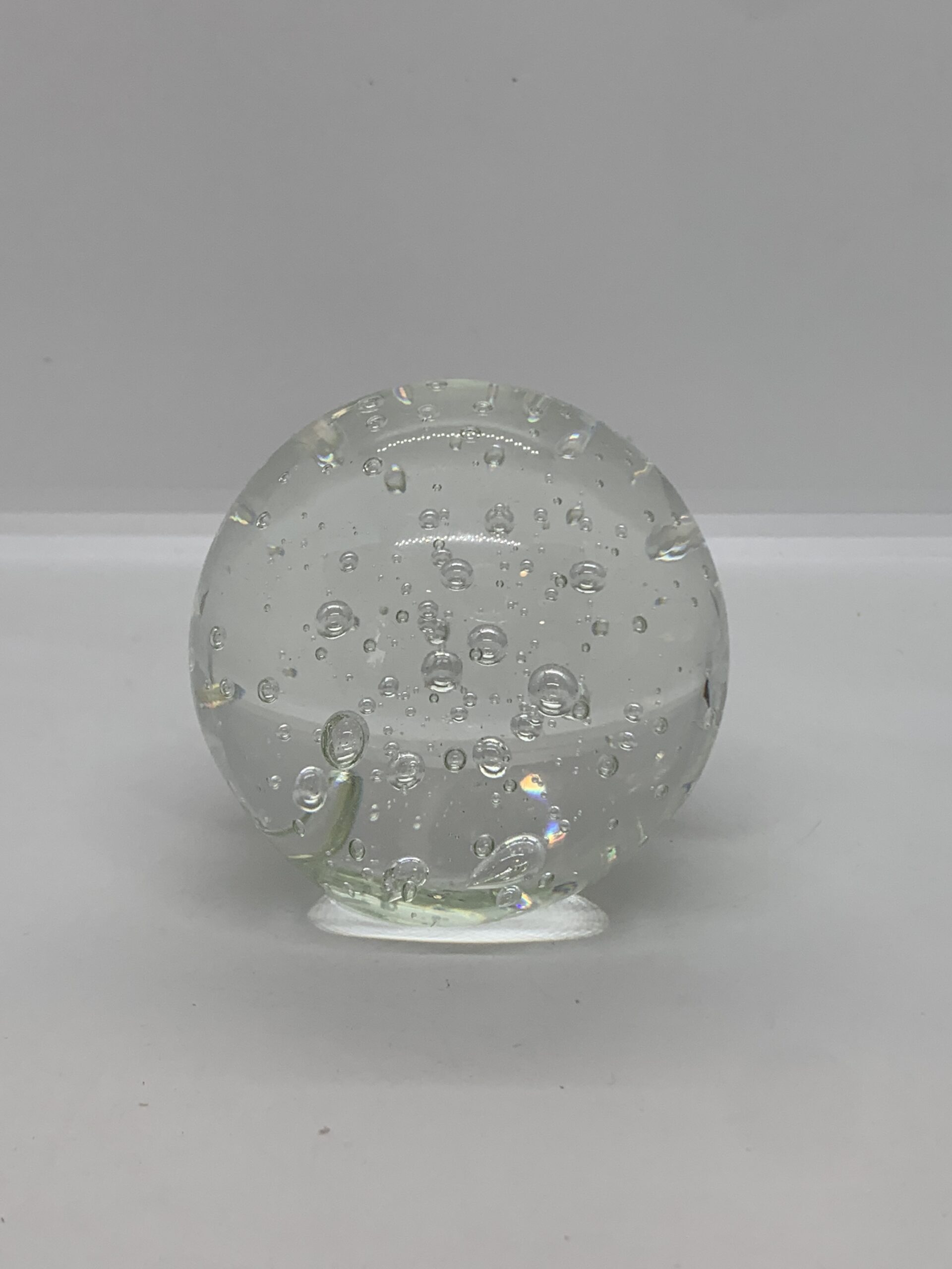 Clear Scattered Bubble Paperweight 7.5cm - Vintage Keepsakes