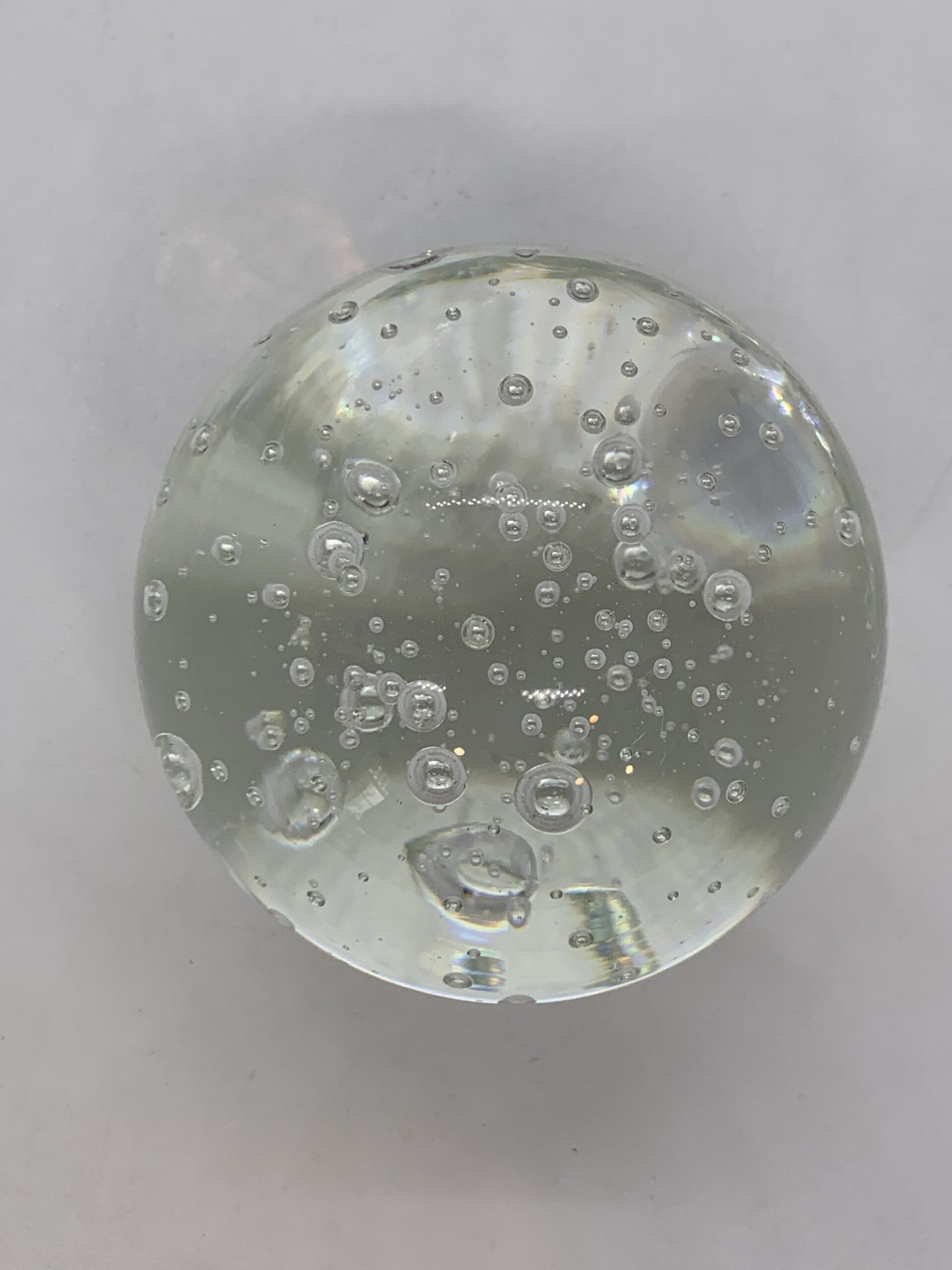 Clear Scattered Bubble Paperweight 7.5cm - Vintage Keepsakes