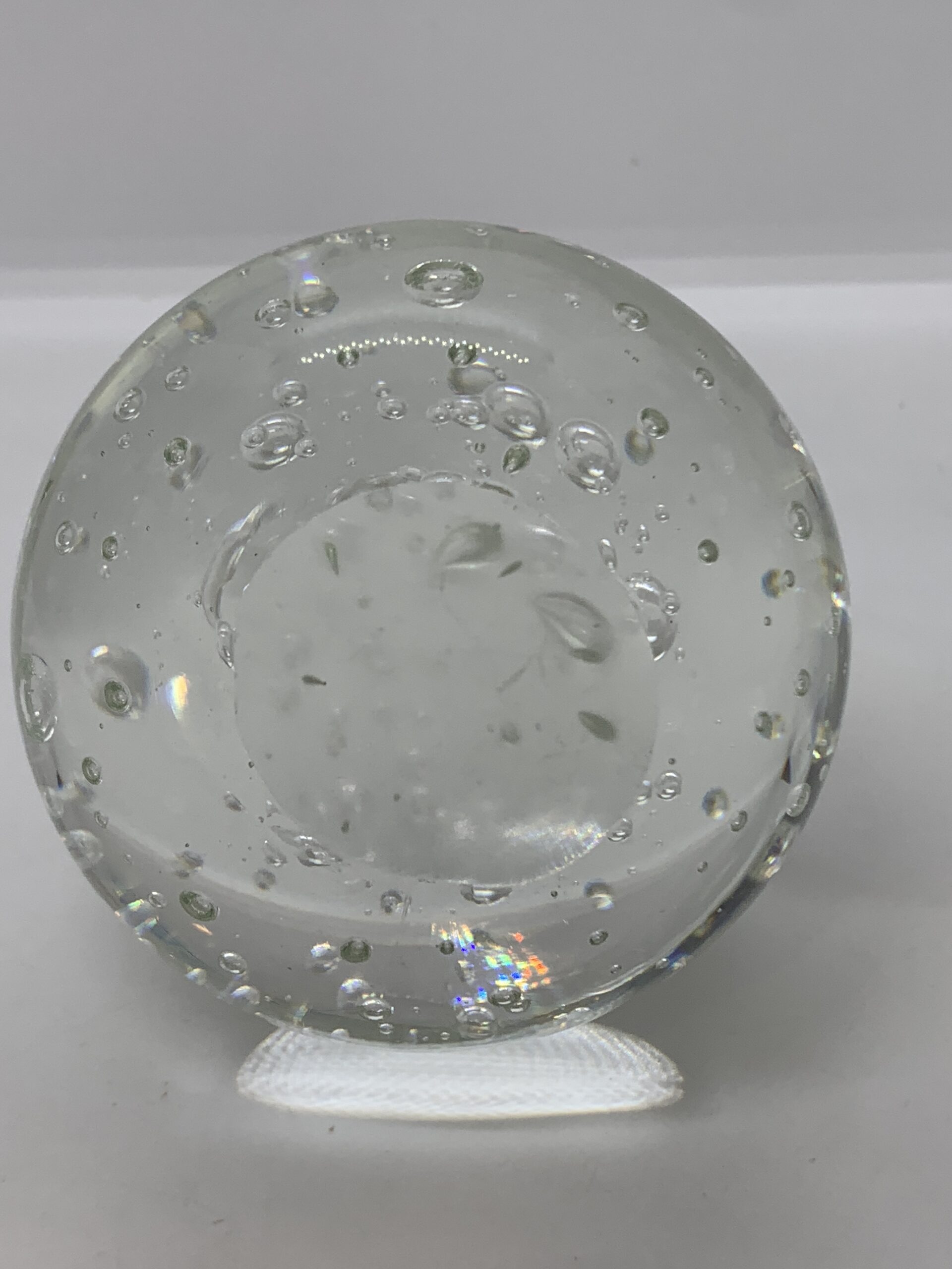 Clear Scattered Bubble Paperweight 7.5cm - Vintage Keepsakes