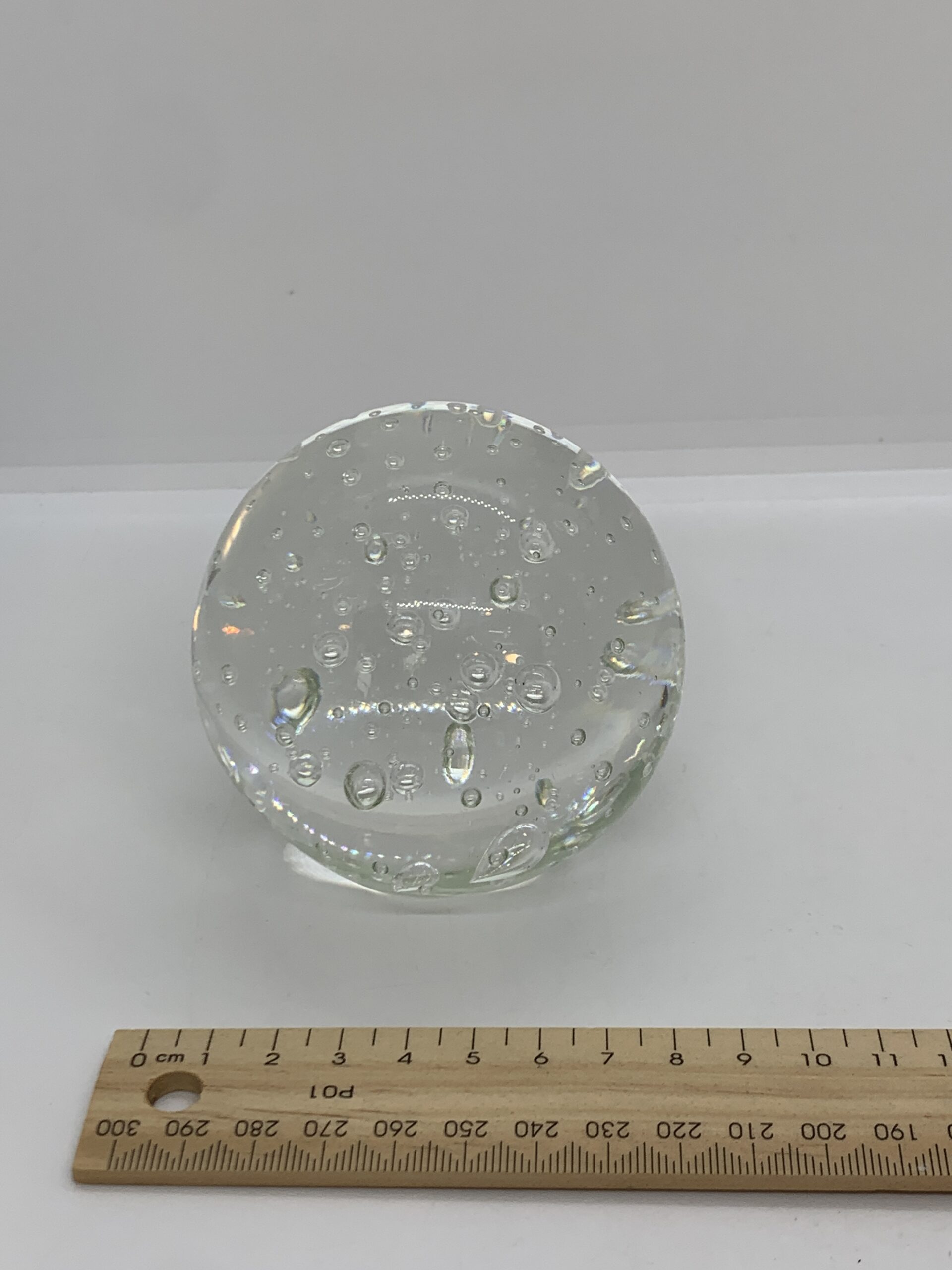 Clear Scattered Bubble Paperweight 7.5cm - Vintage Keepsakes
