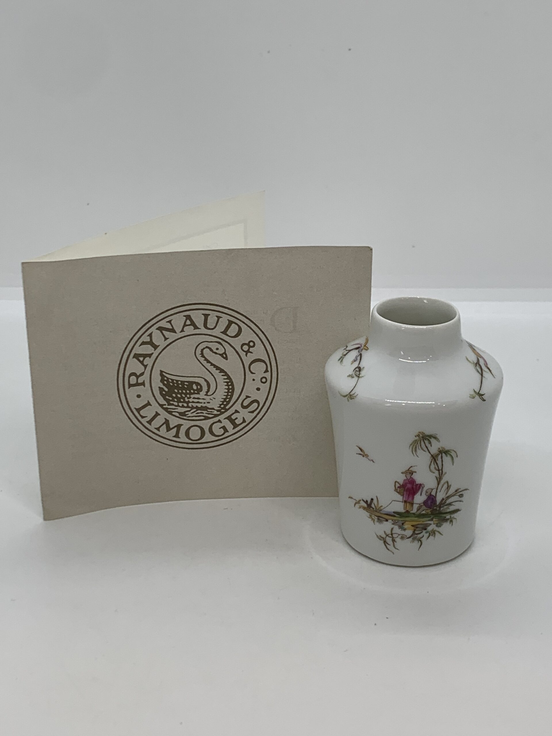 Miniature Raynaud Limoges Vase 7.5cm AF - Vintage Keepsakes