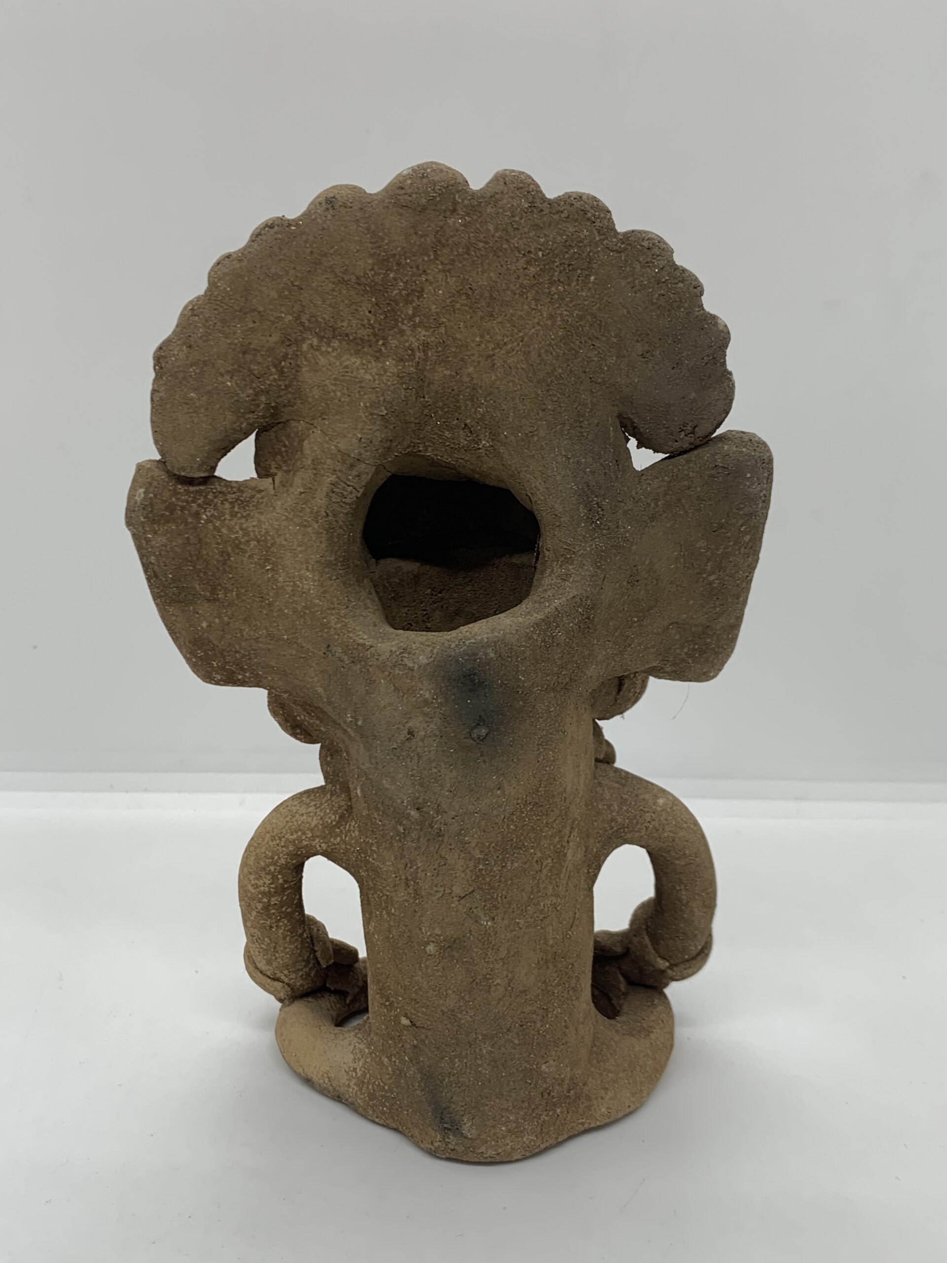 Vintage Mayan Clay Figure - Wearing a Jaguar Headress - 17cm - Vintage ...