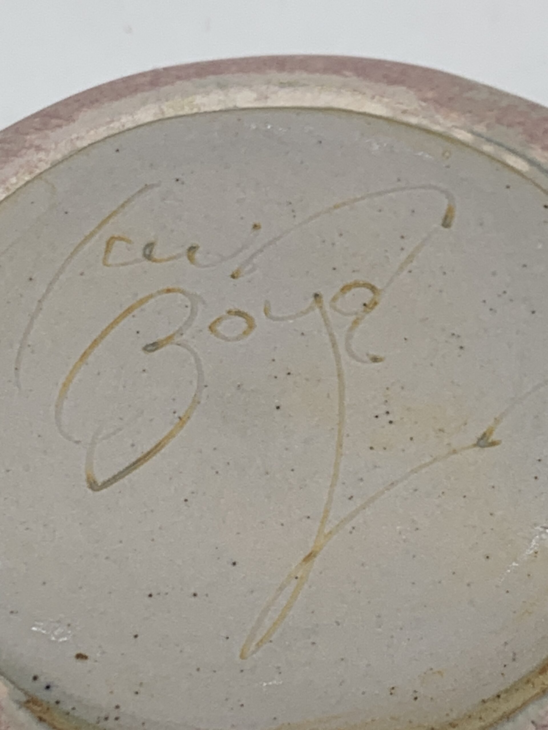 Kevin Boyd Australian Pottery Pink and blue wavy top bowl 12cm - signed ...