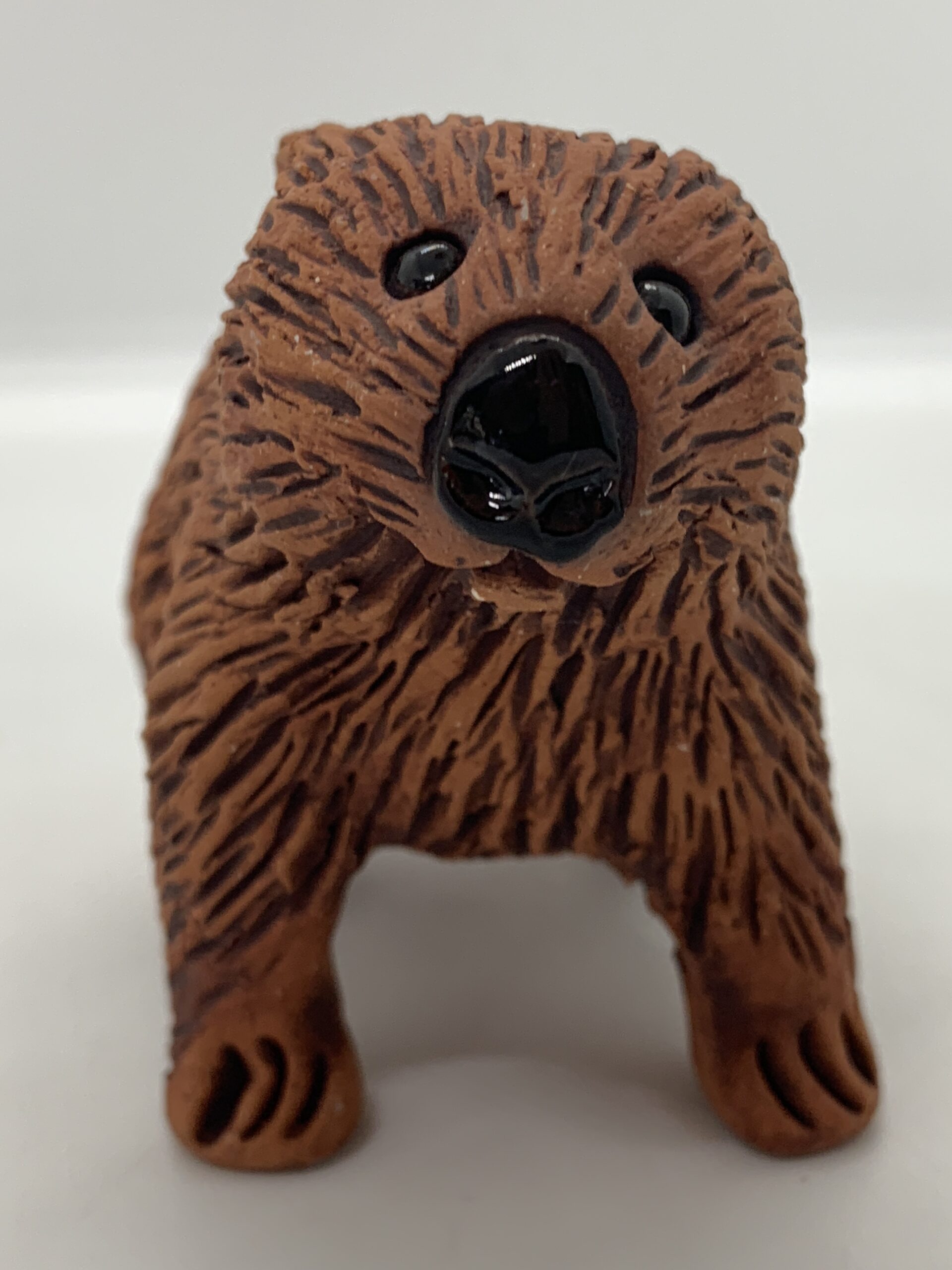 Pottery Wombat - stamped Handmade Australia - 9cm long - Vintage Keepsakes