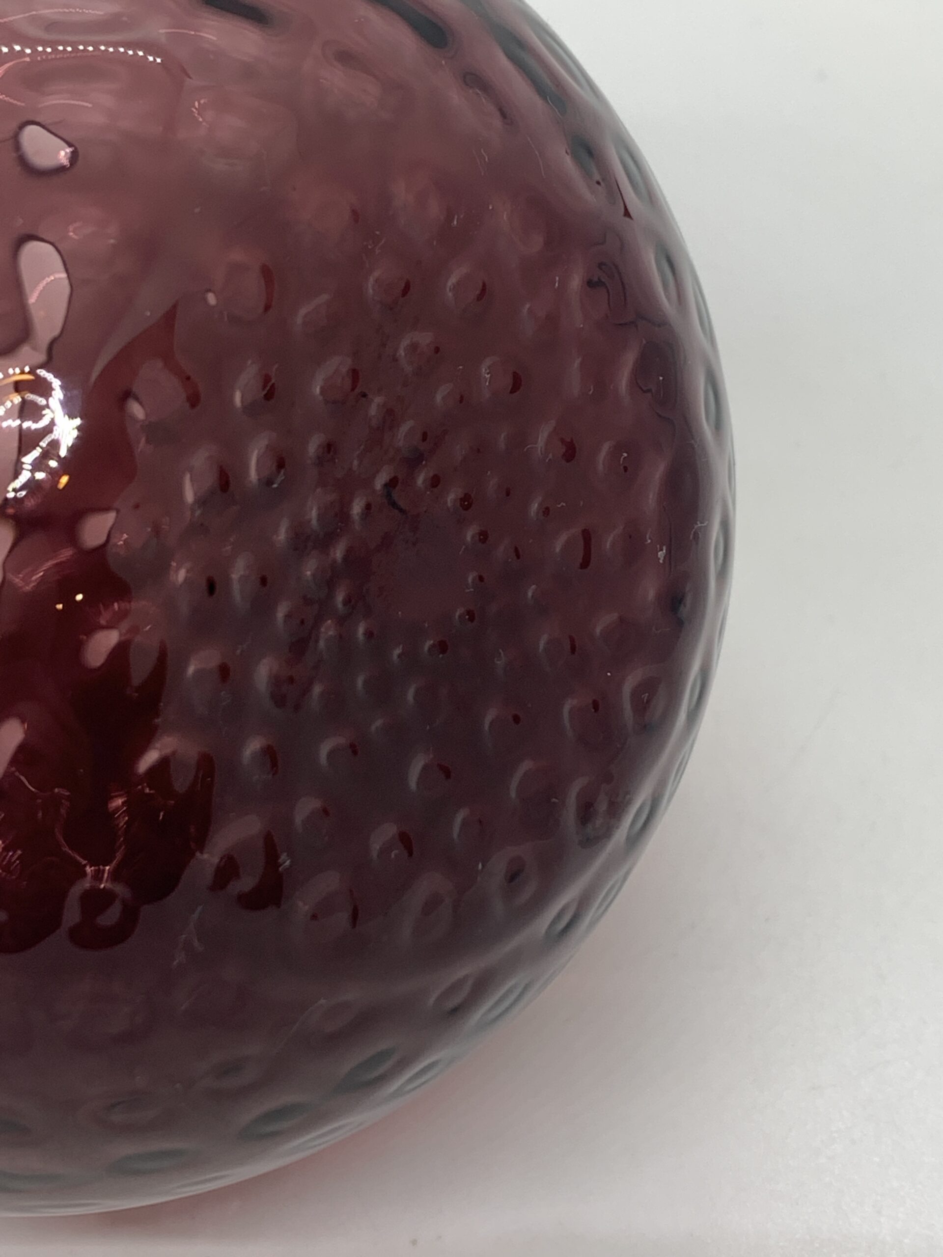 Amethyst Glass Diamond Optic Design Sphere Bowl 12cm - Vintage Keepsakes