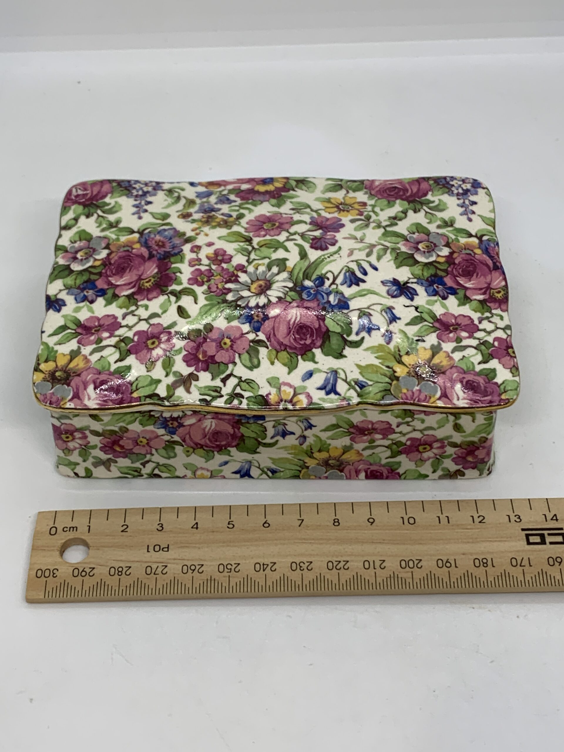 Royal Winton Summertime Chintz Lidded Candy Box 13x9x4cm - Vintage ...