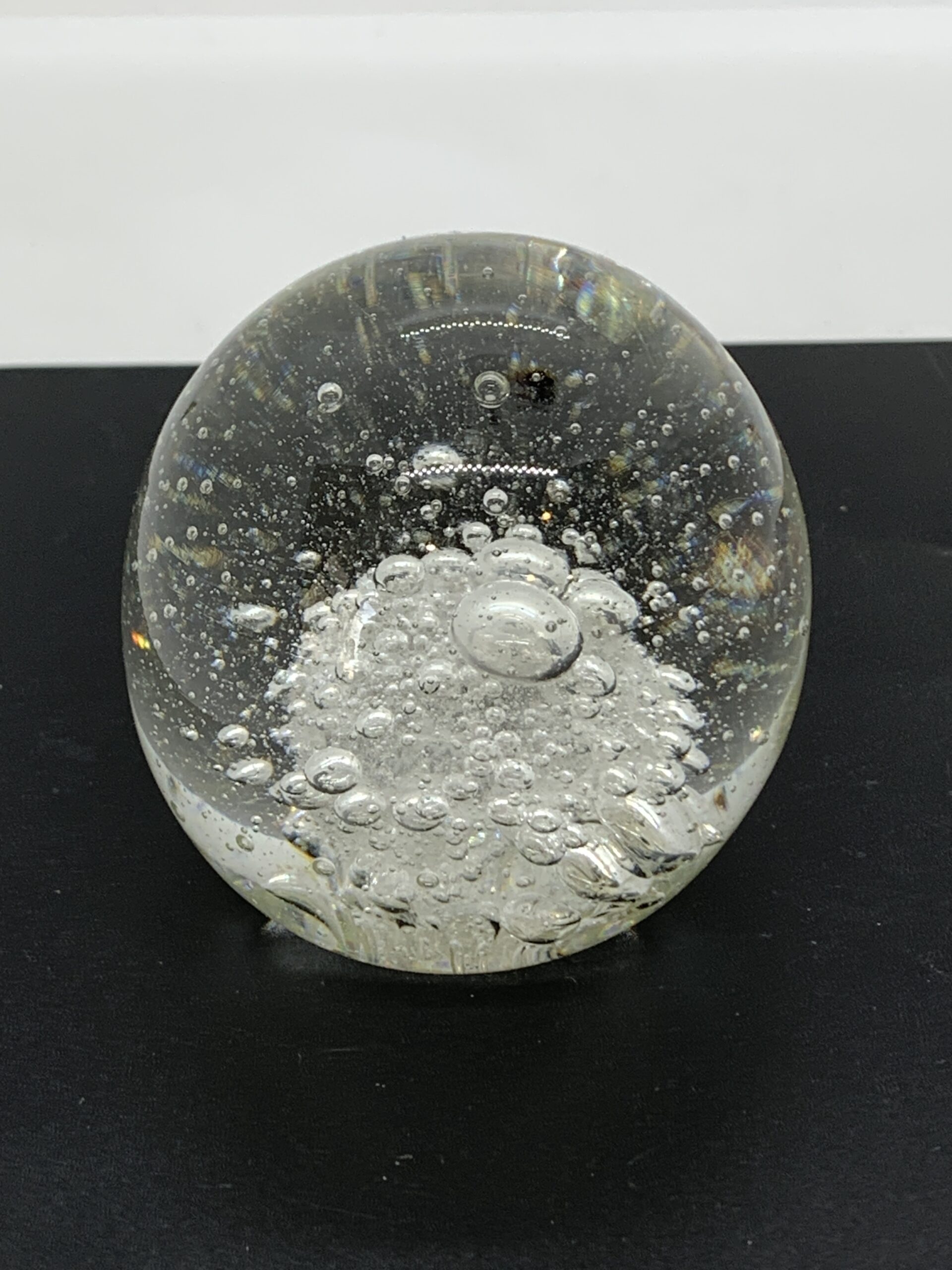 Paperweight Clear with Cloud and Bubbles 6.5cm - Vintage Keepsakes