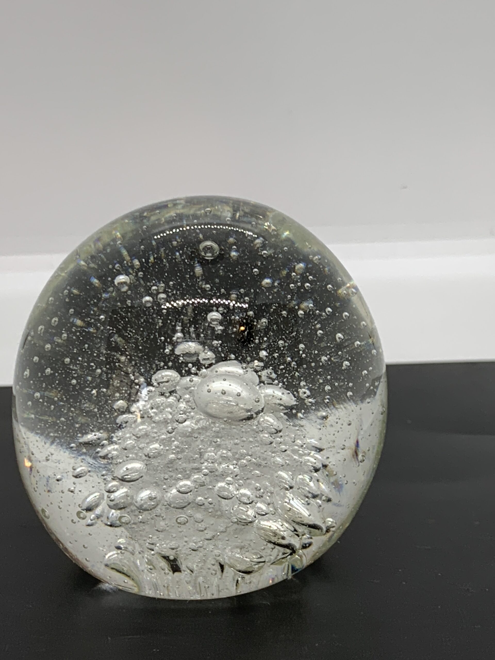 Paperweight Clear with Cloud and Bubbles 6.5cm - Vintage Keepsakes