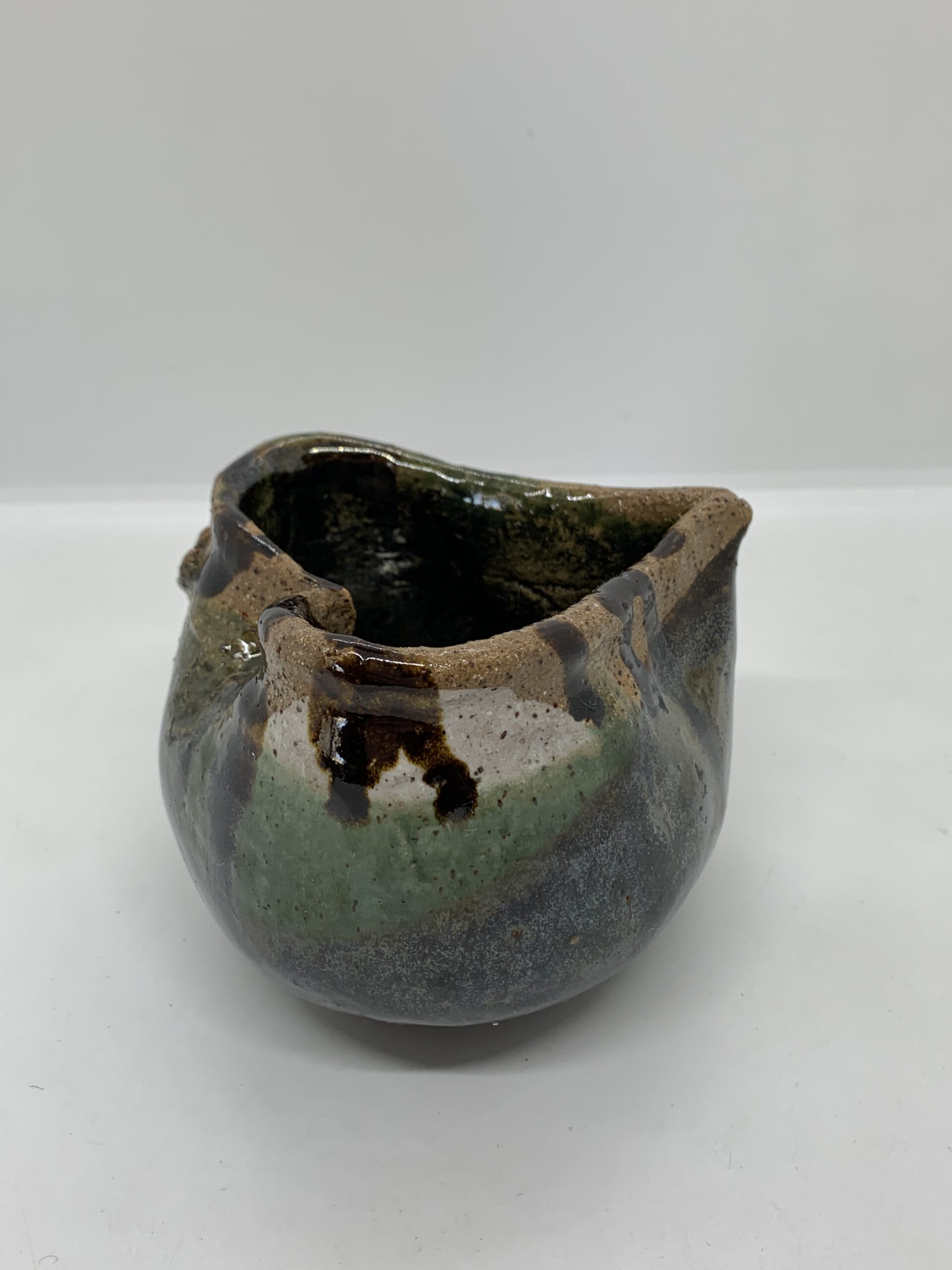 Pottery Hand Formed Heart Shaped Bowl with Lustre Glaze 9cm - Vintage ...