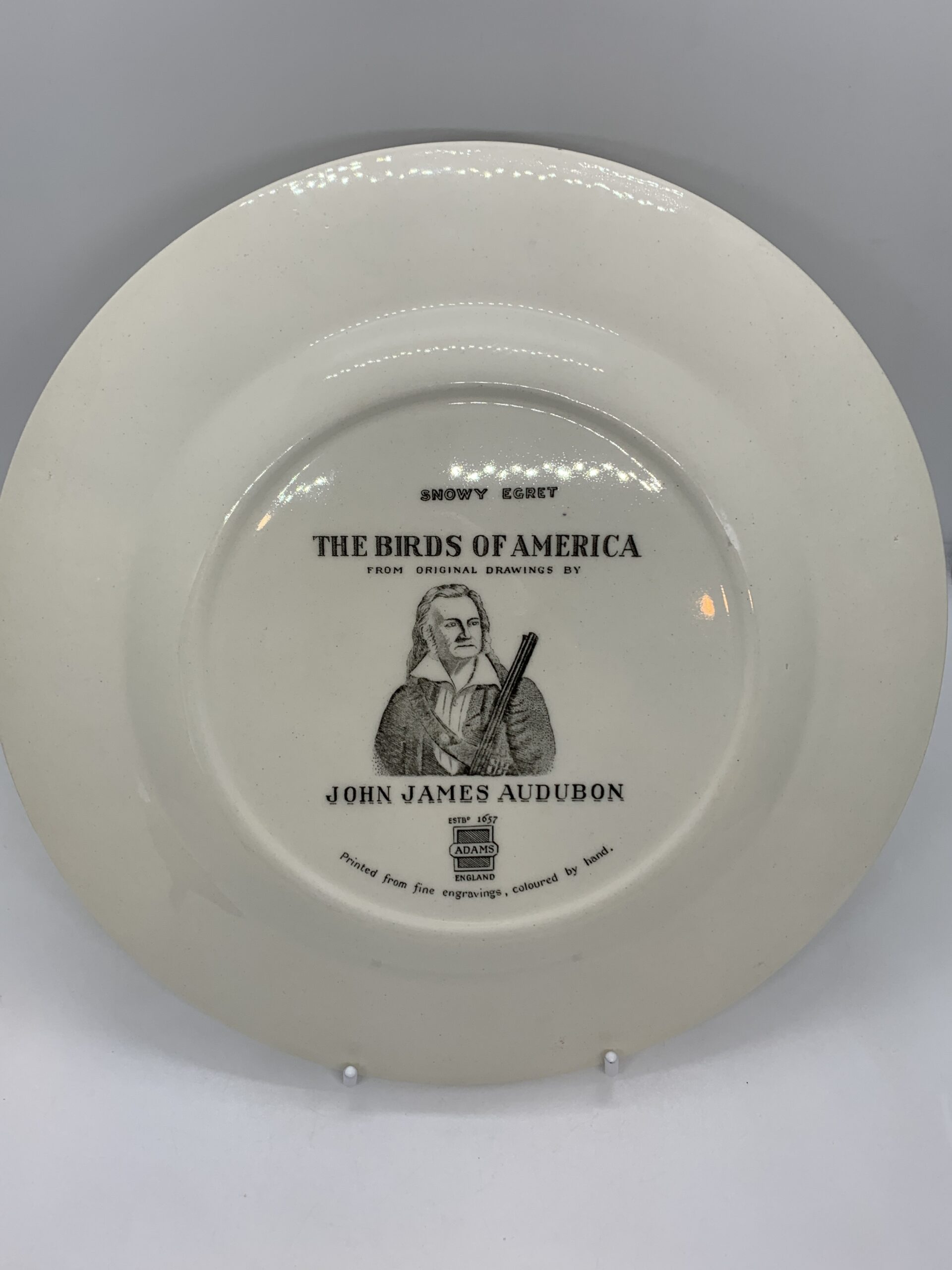 Adams Birds of America Plate - Snowy Egret 26cm - Vintage Keepsakes