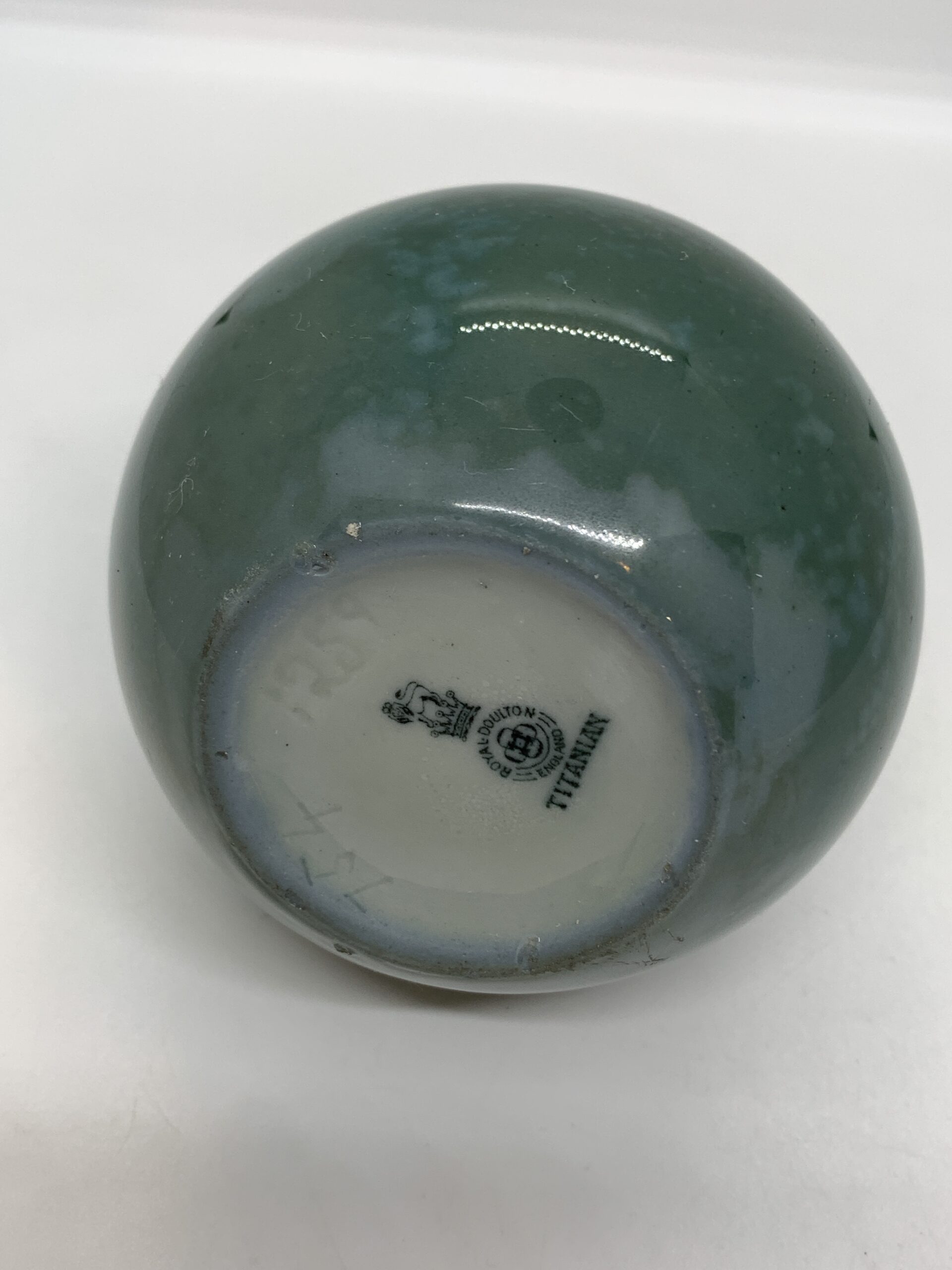 Royal Doulton Titanian Ware Blue Green Color Waisted Vase 16cm ...