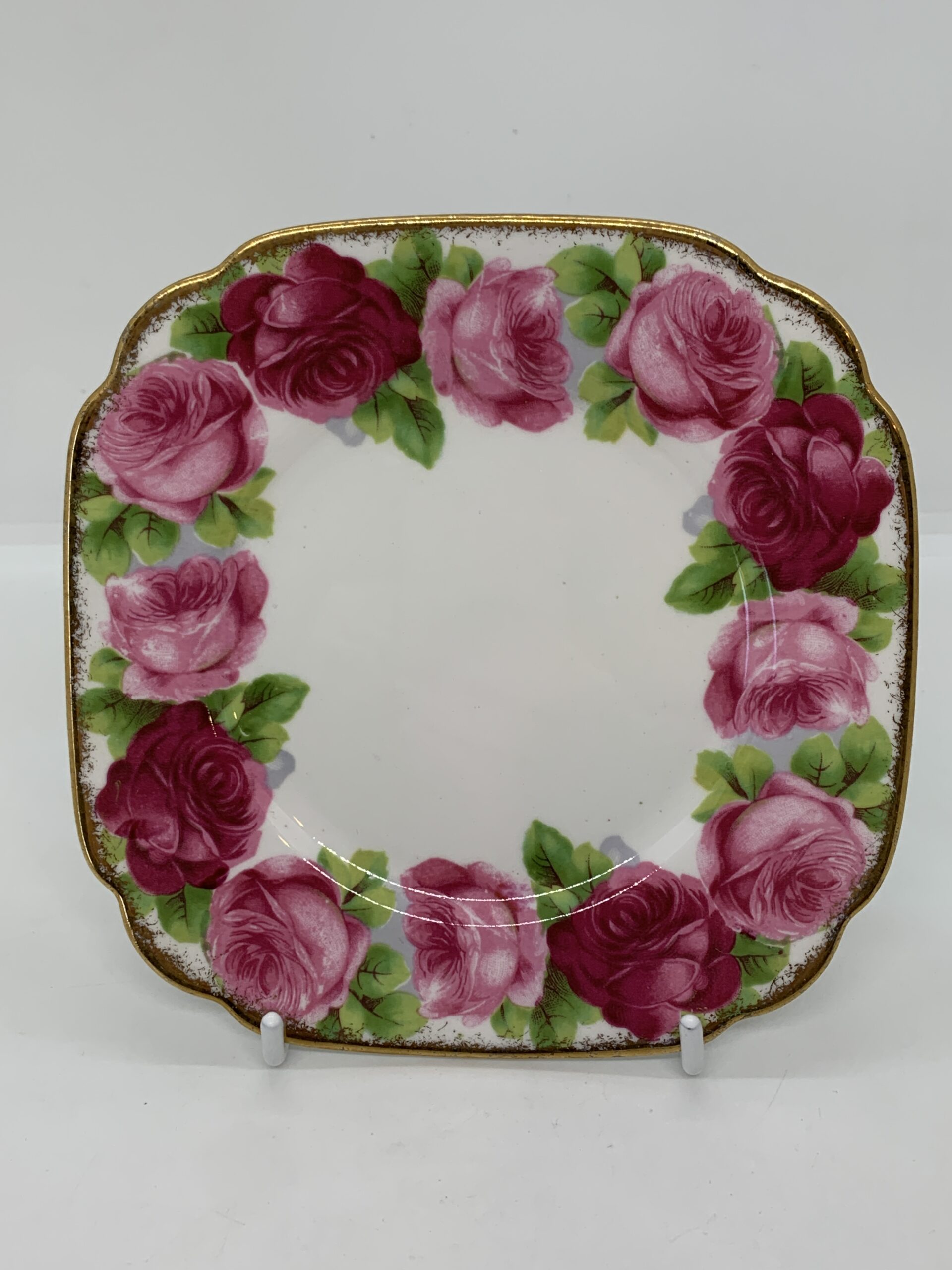 Royal Albert Old English Rose Bone China Square Plate 15cm - Vintage ...
