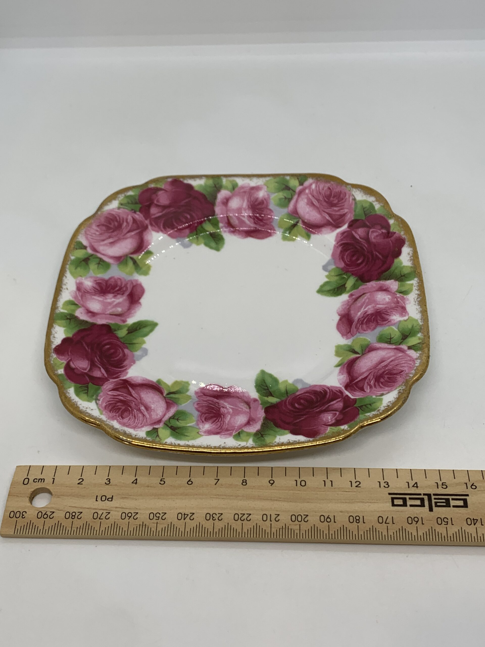 Royal Albert Old English Rose Bone China Square Plate 15cm - Vintage ...