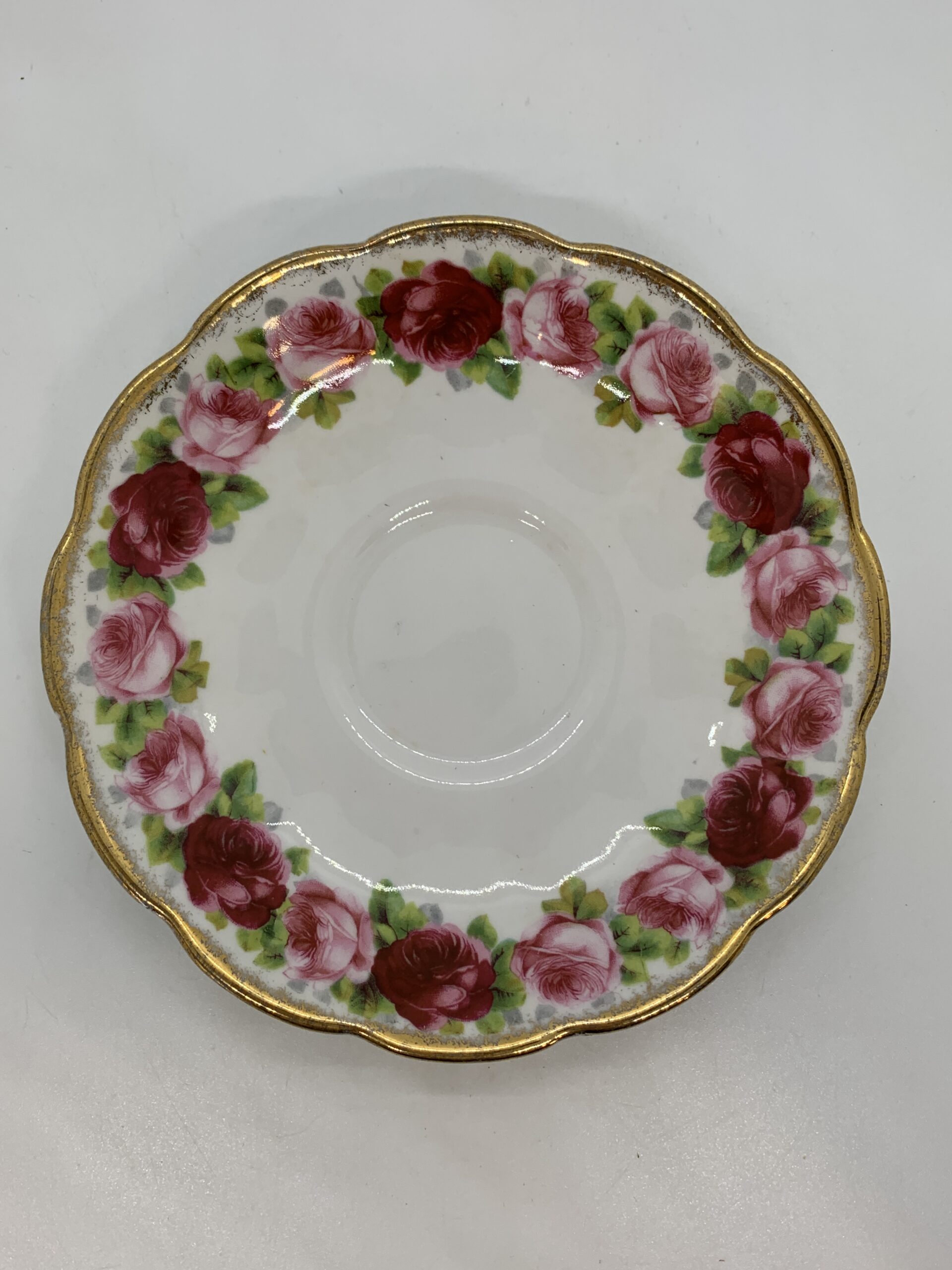 Royal Albert Crown China Saucer with Roses. Bone China Made in England ...