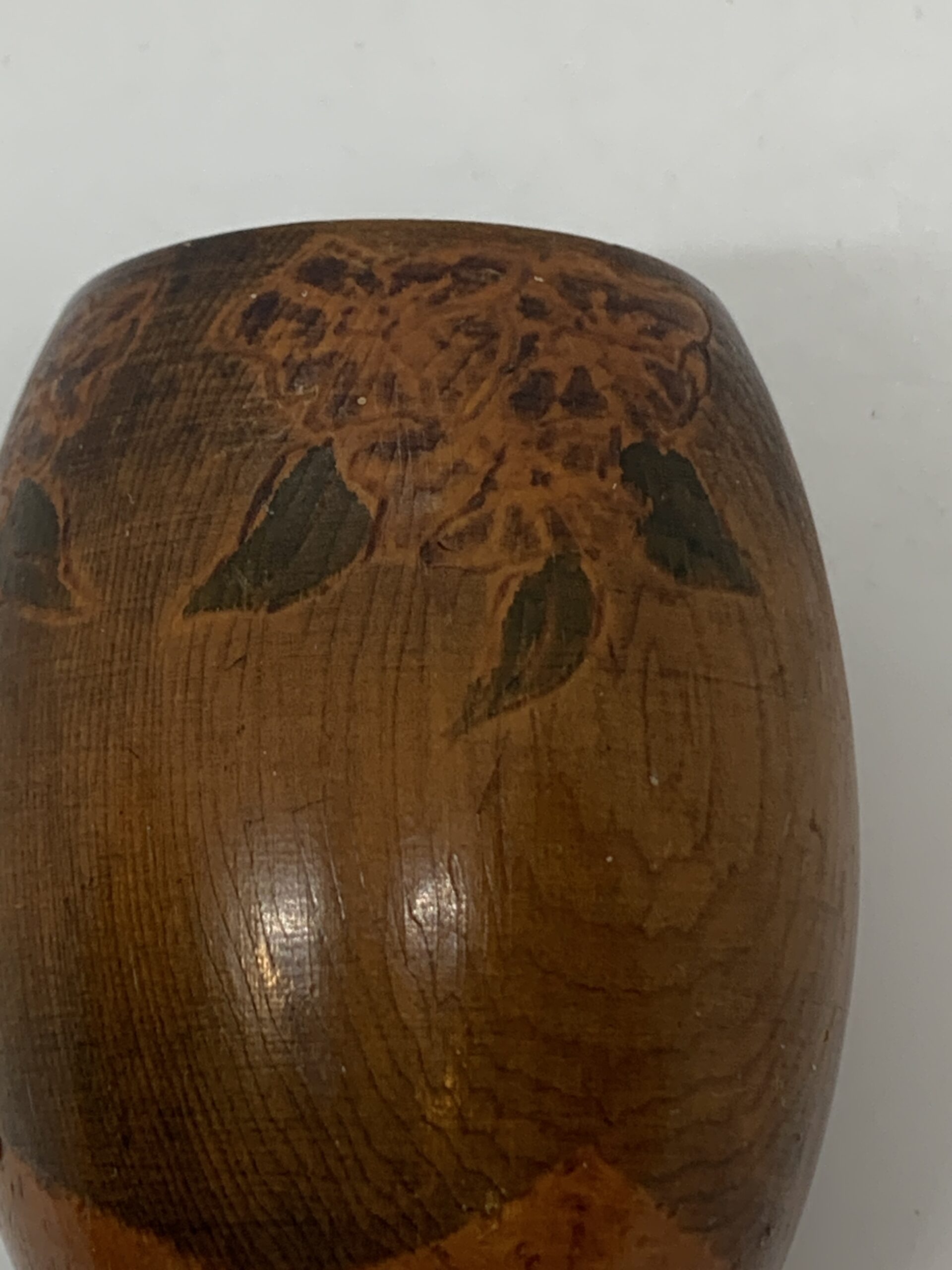 Pokerwork Vase 6cm - Vintage Keepsakes