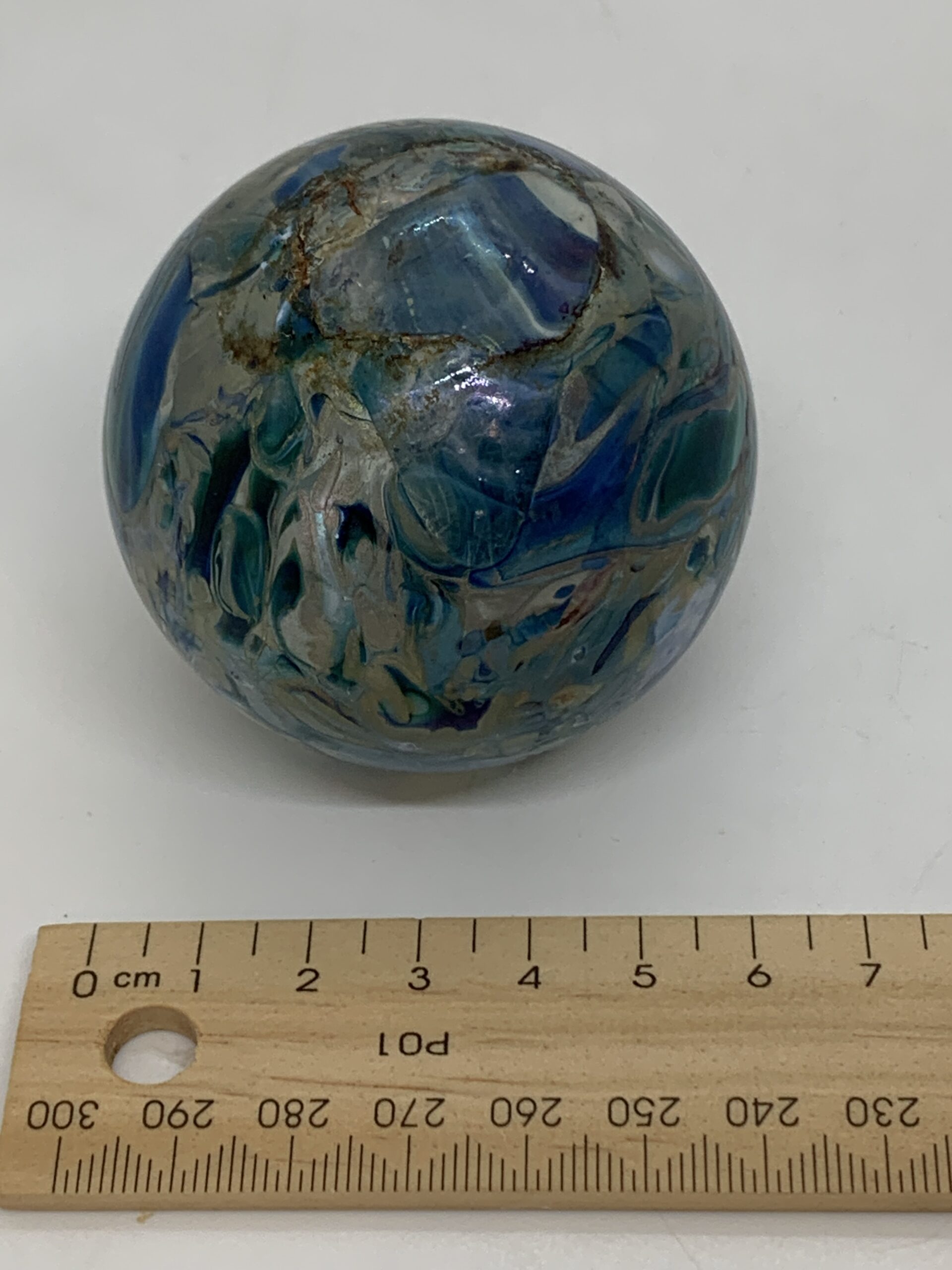 Malta Round Paperweoght Phoenician Glass AF 5.5cm - Vintage Keepsakes