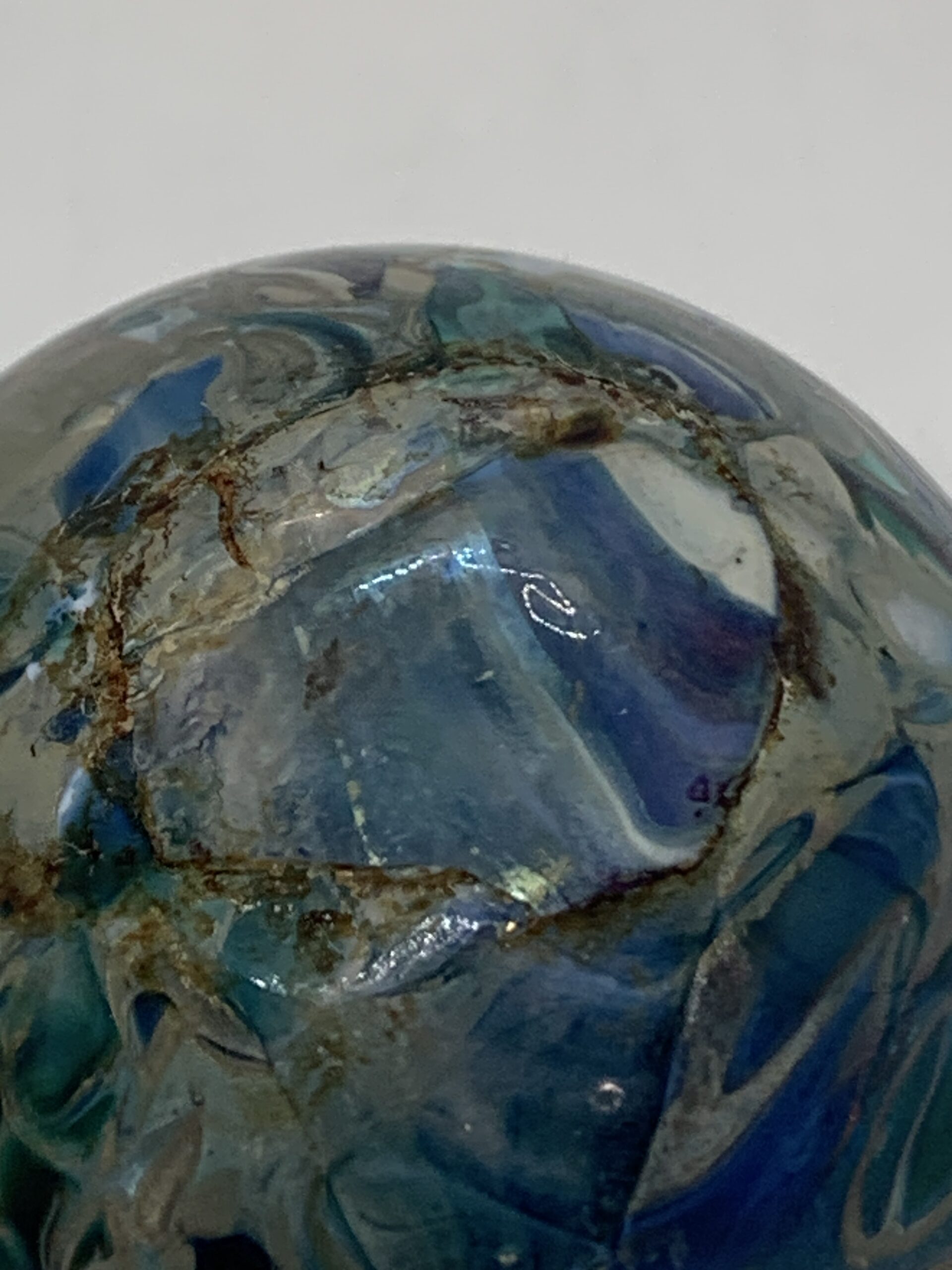 Malta Round Paperweoght Phoenician Glass AF 5.5cm - Vintage Keepsakes