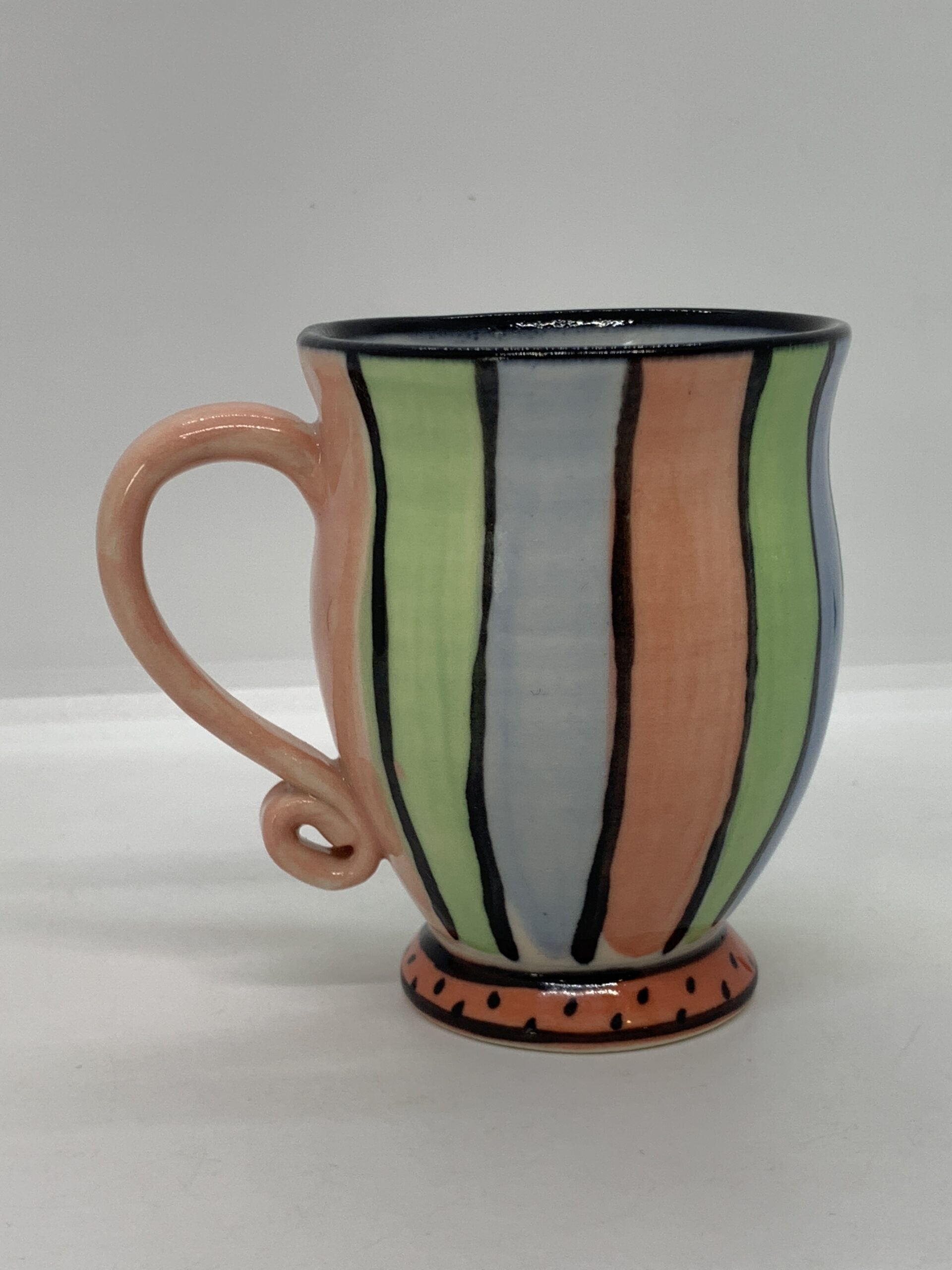 Cathie Oddie Mug with Cat Pattern 10cm - Vintage Keepsakes