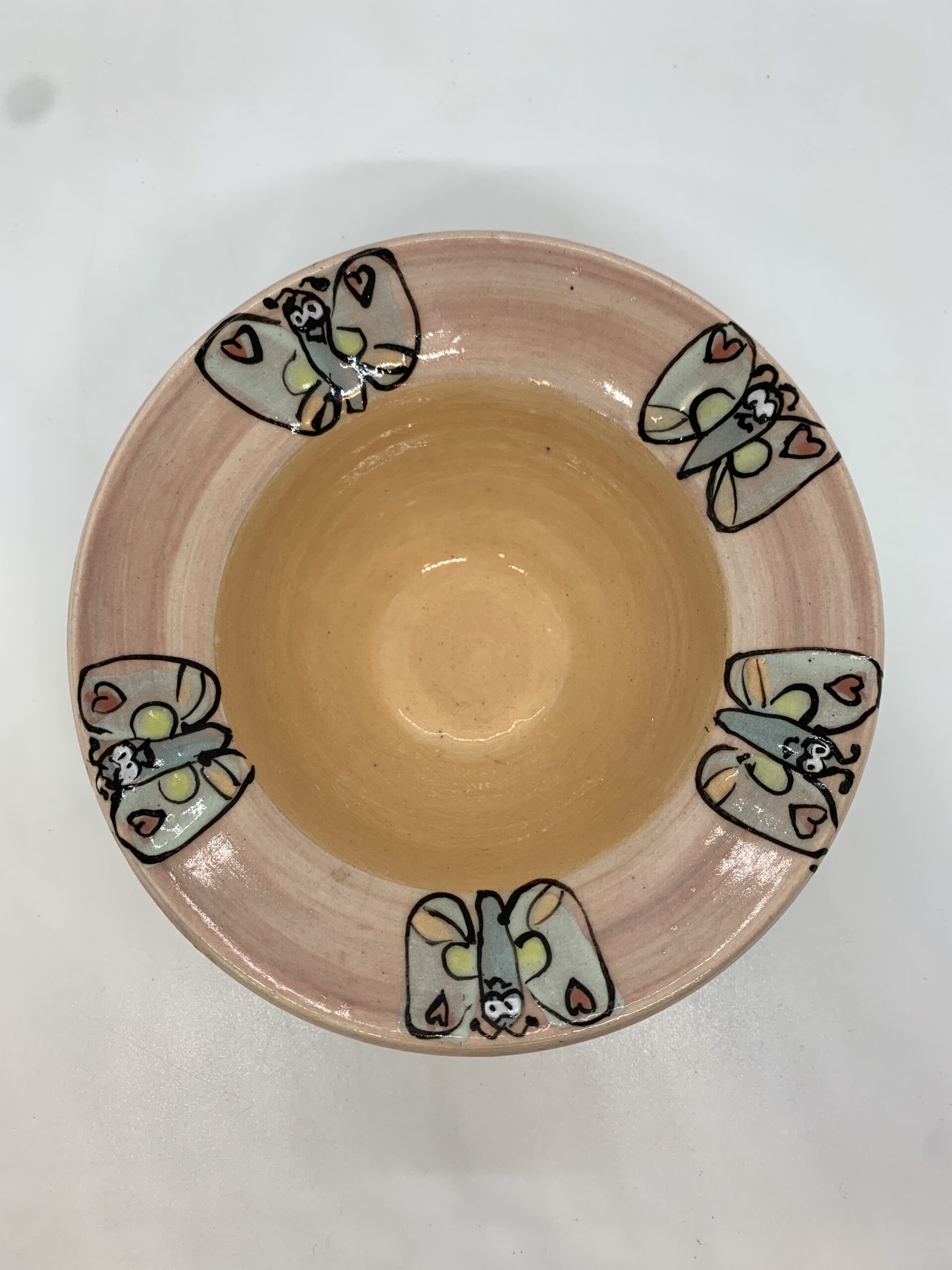 Sandy Cook Pottery Bowl with Butterfly Pattern 7.5cm - Vintage Keepsakes