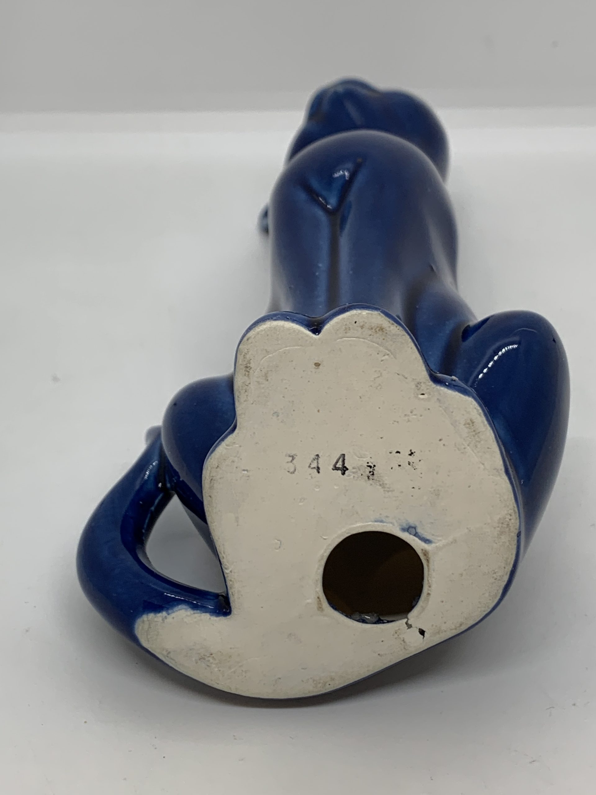 Blue Ceramic Cat 20cm - Vintage Keepsakes