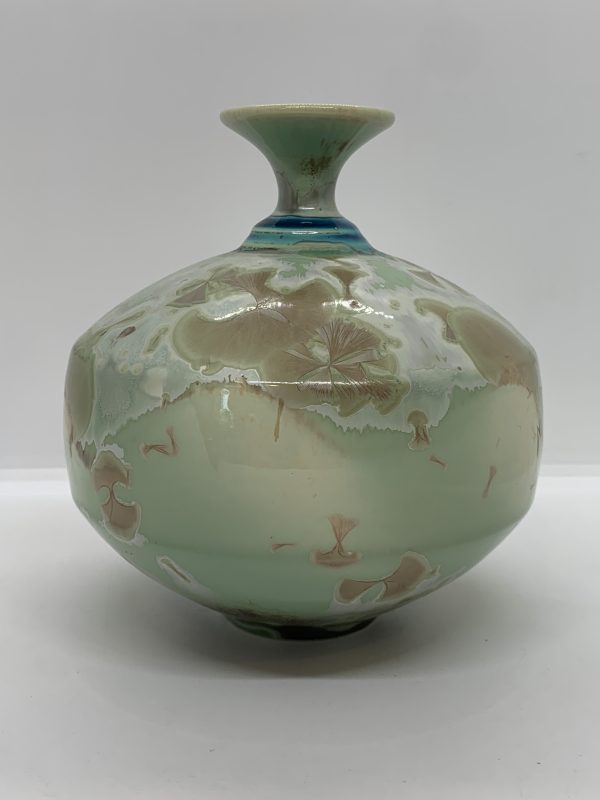 David Oswald Crystalline Glaze Pottery Vase 15cm - Vintage Keepsakes
