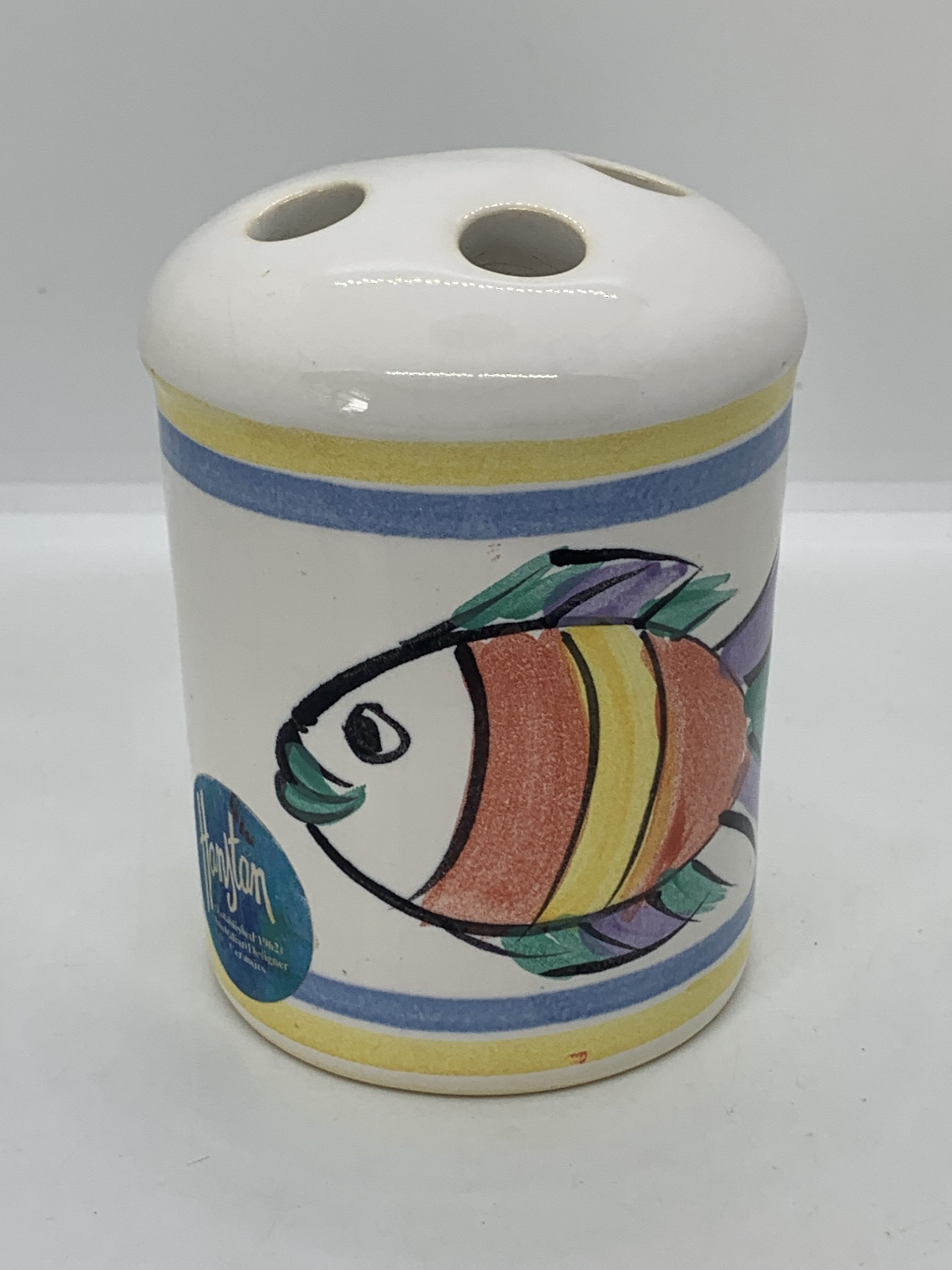 Hanstan Studio Handpainted Pottery Toothbrush Holder 11cm - Vintage ...