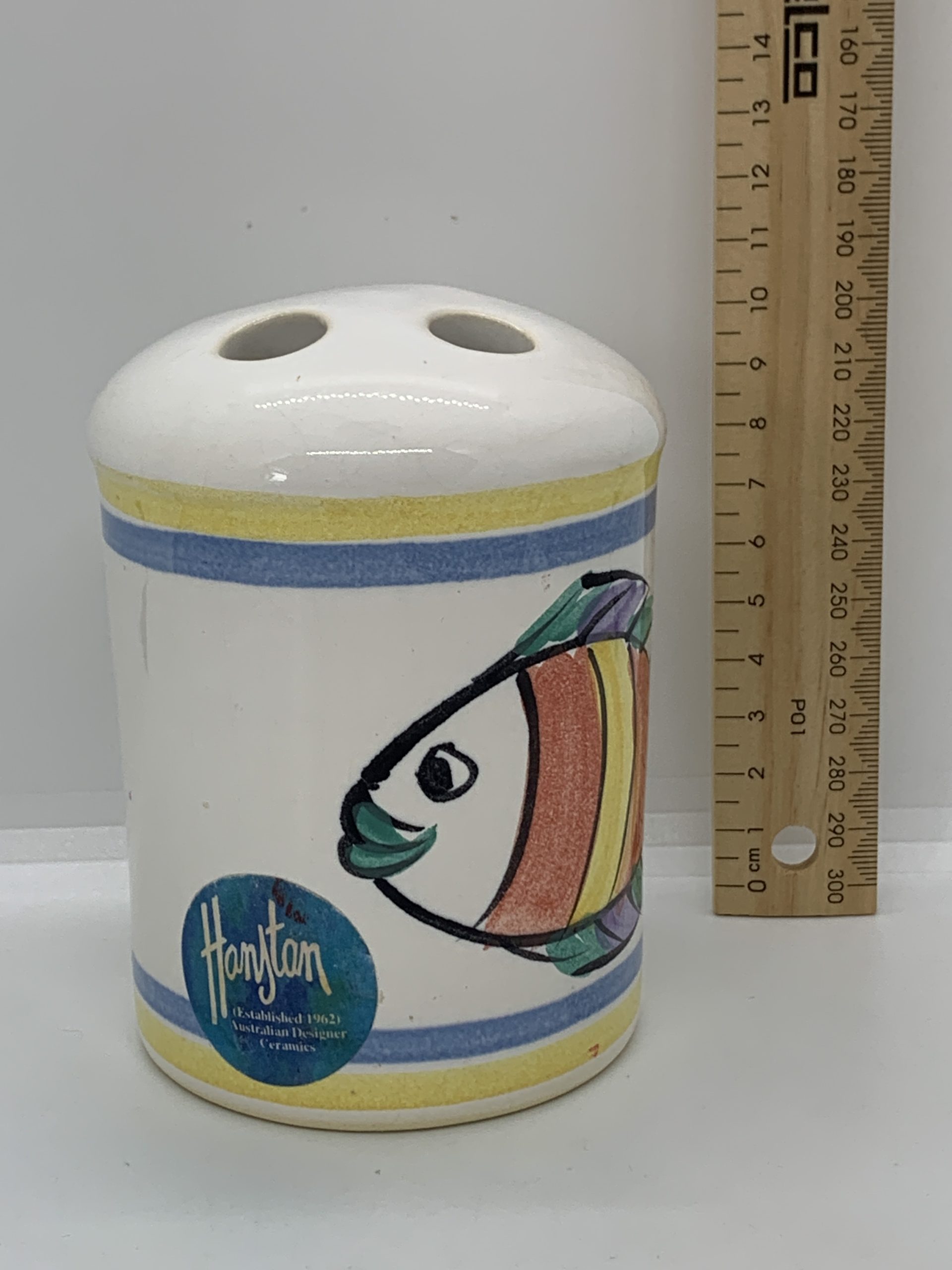 Hanstan Studio Handpainted Pottery Toothbrush Holder 11cm - Vintage ...