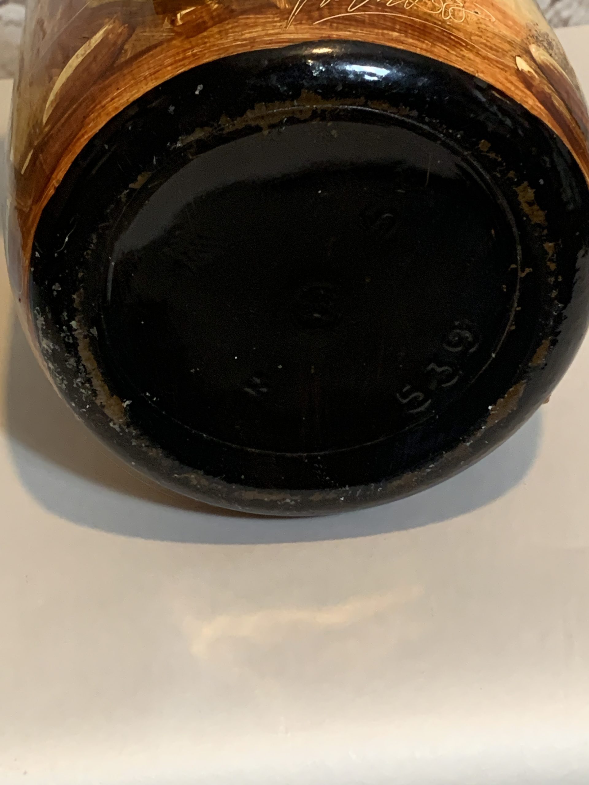 Glass Flagon Handpainted Scene by Rod Cameron 31cm high - Vintage Keepsakes