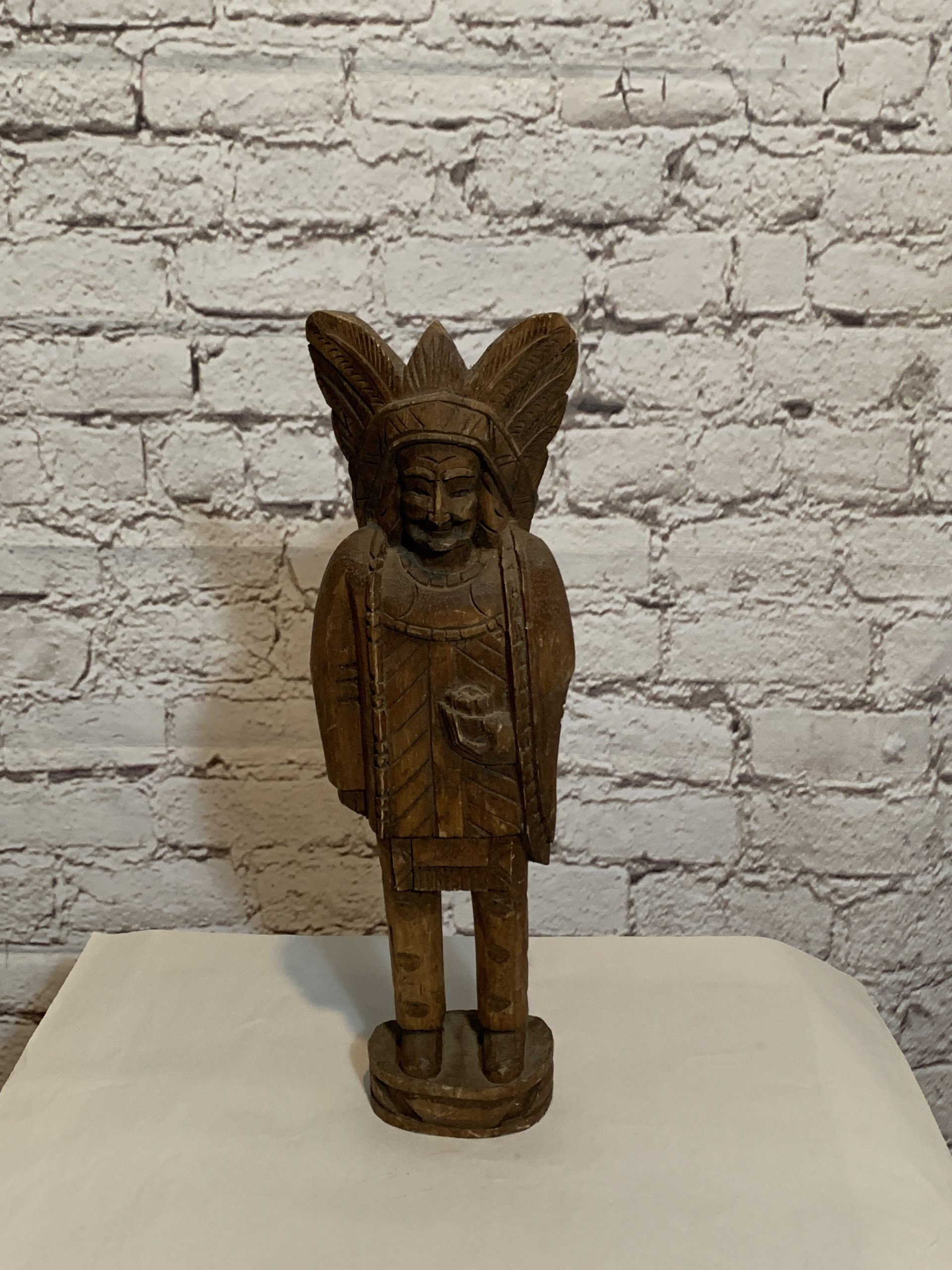 Wooden Standing Indian Man Totem 51cm - Vintage Keepsakes