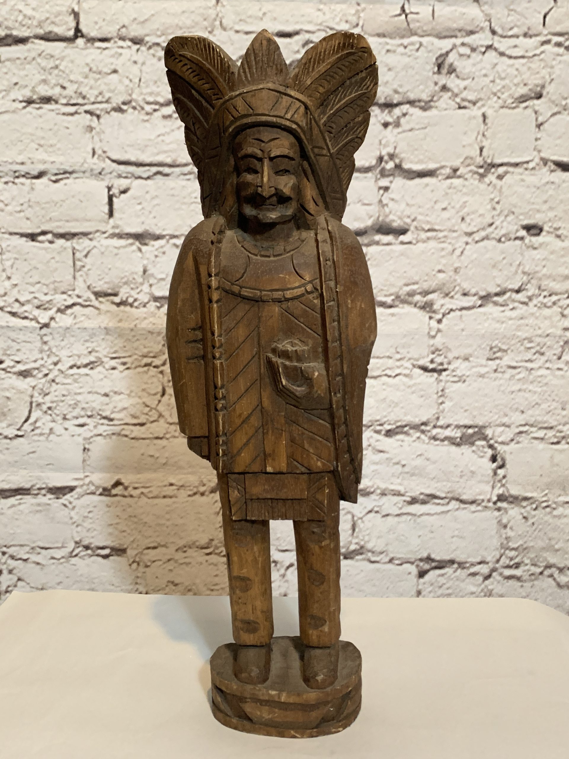 Wooden Standing Indian Man Totem 51cm - Vintage Keepsakes