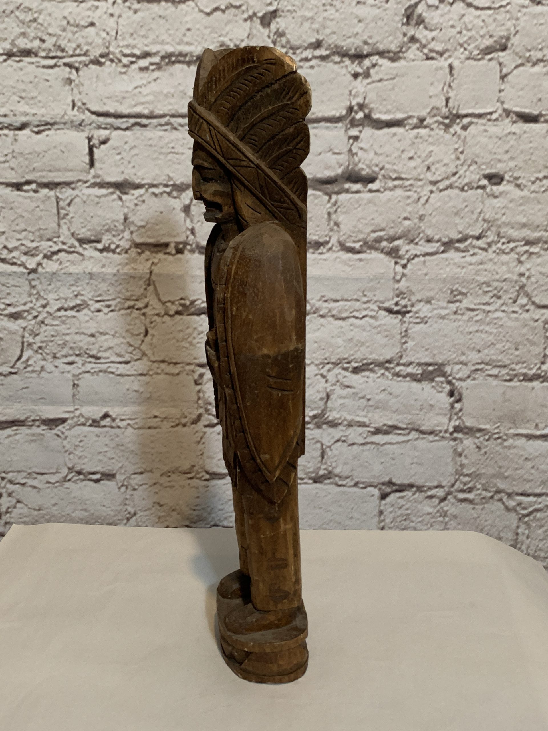 Wooden Standing Indian Man Totem 51cm - Vintage Keepsakes