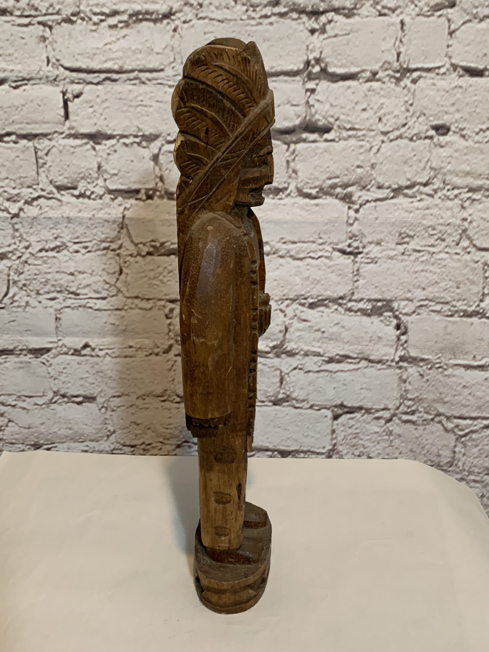 Wooden Standing Indian Man Totem 51cm - Vintage Keepsakes