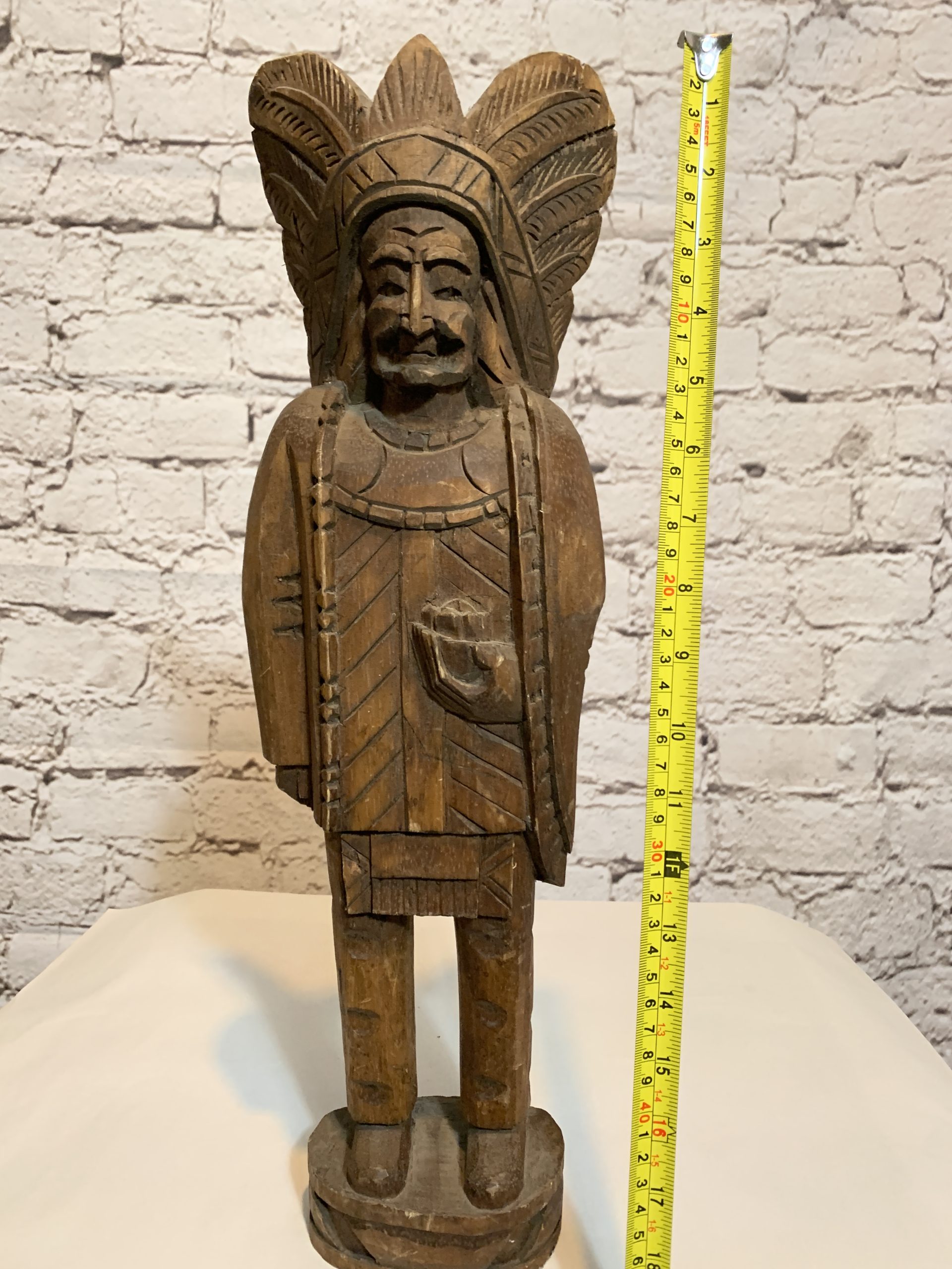 Wooden Standing Indian Man Totem 51cm - Vintage Keepsakes