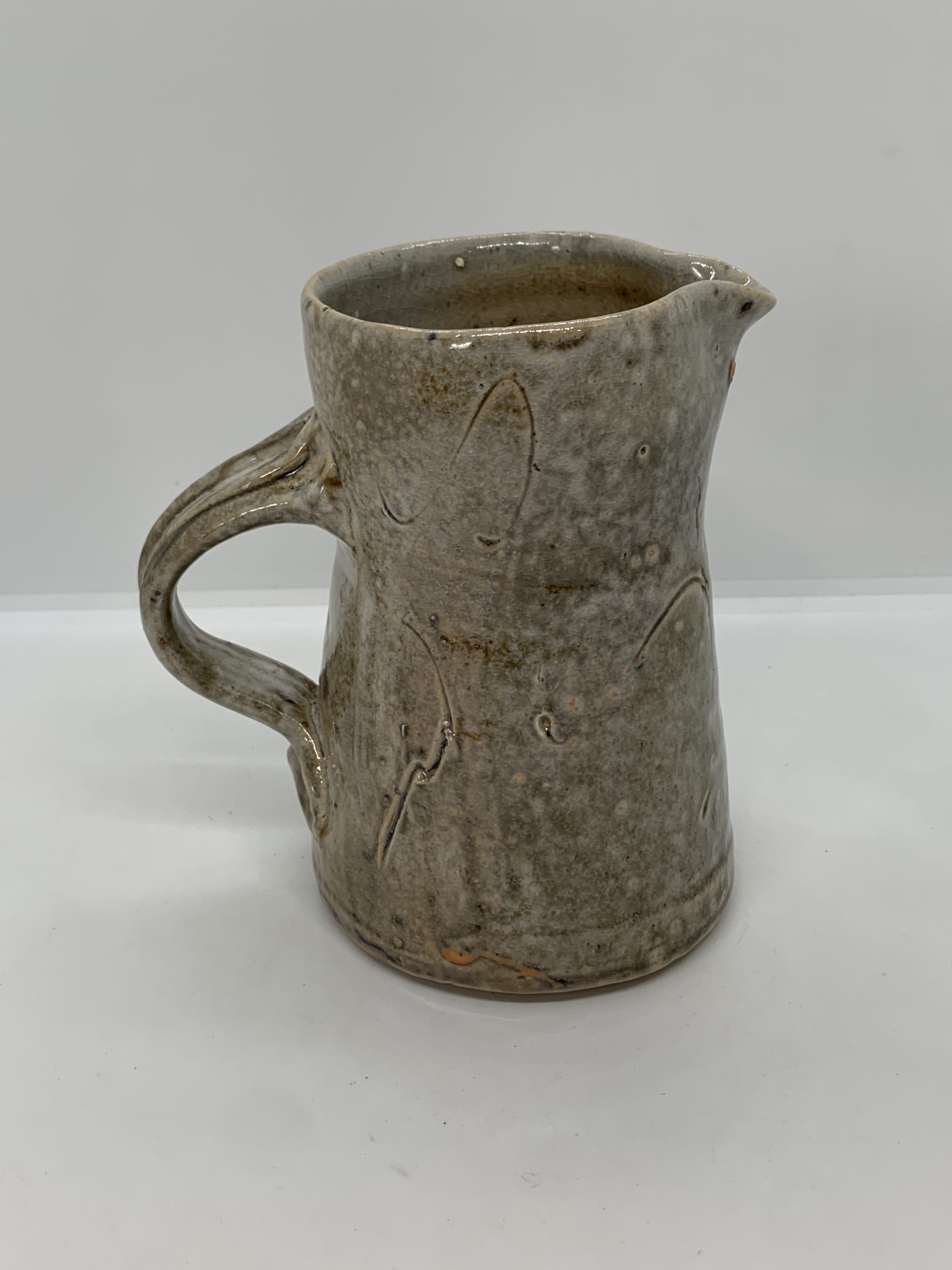 Janet Mansfield Wood Fired Pottery Jug 14.5cm (signed) - Vintage Keepsakes