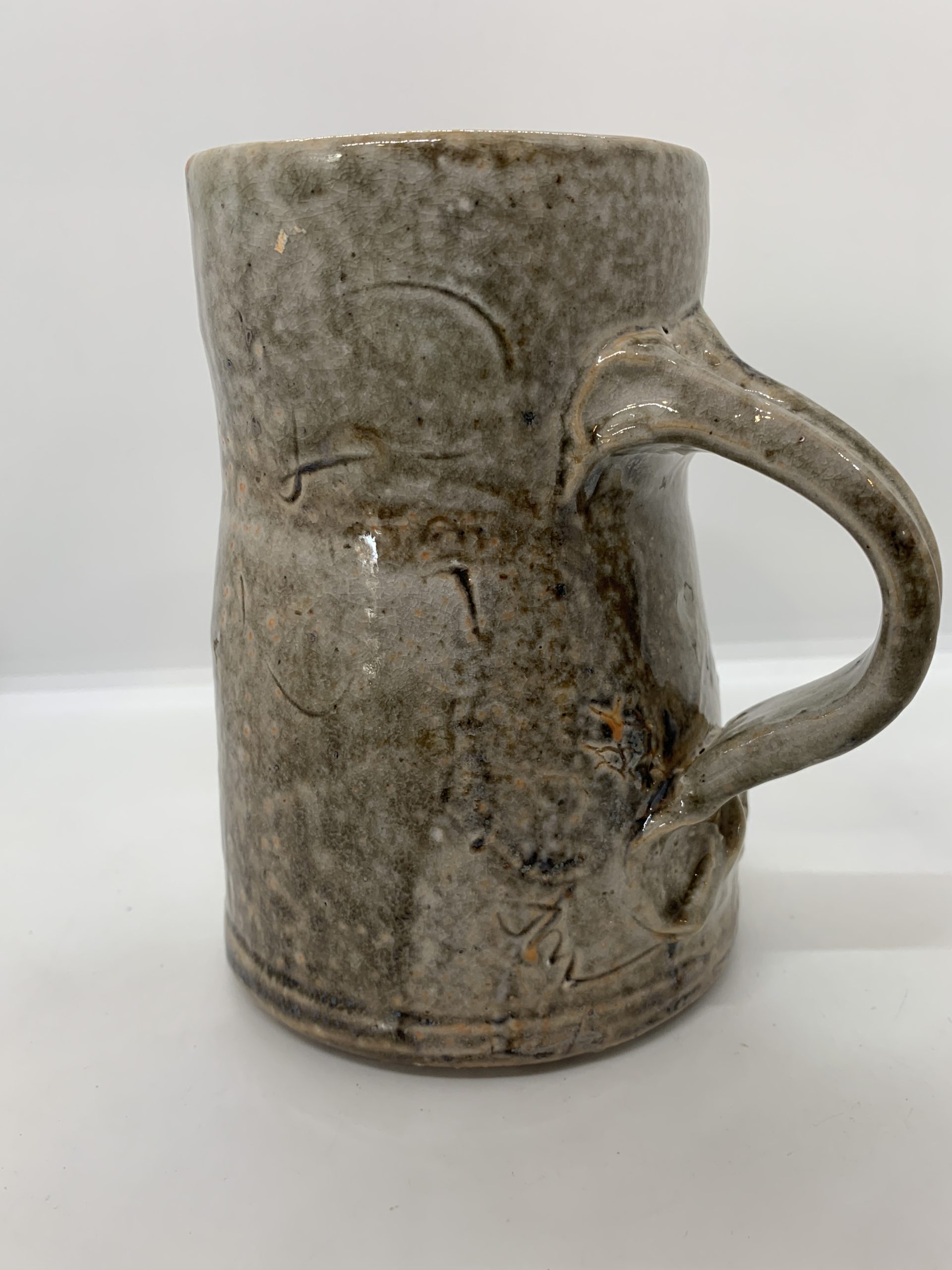 Janet Mansfield Wood Fired Pottery Jug 14.5cm (signed) - Vintage Keepsakes