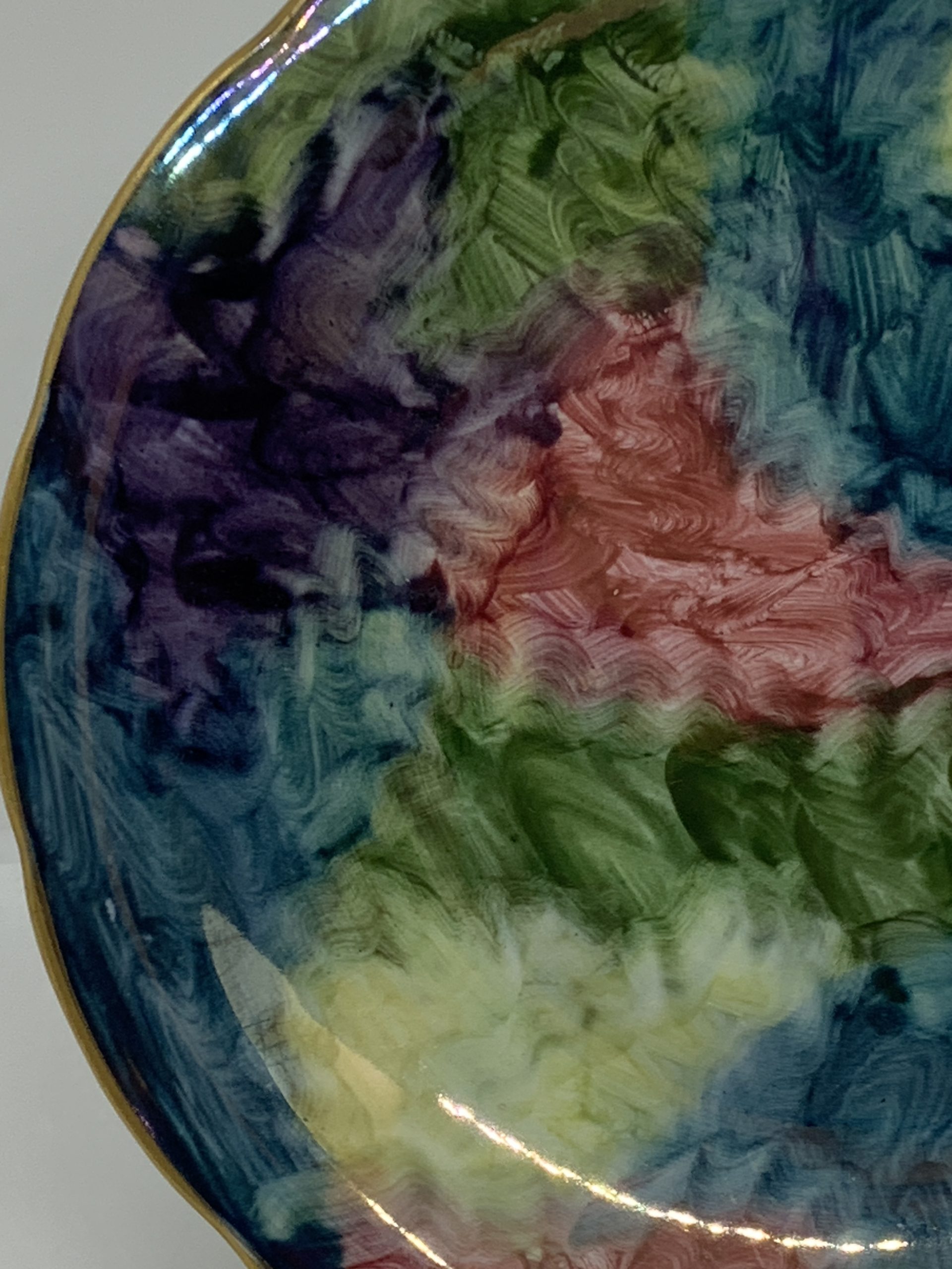 Coronaware Colourful Lusterware Plate 22.5cm - Vintage Keepsakes