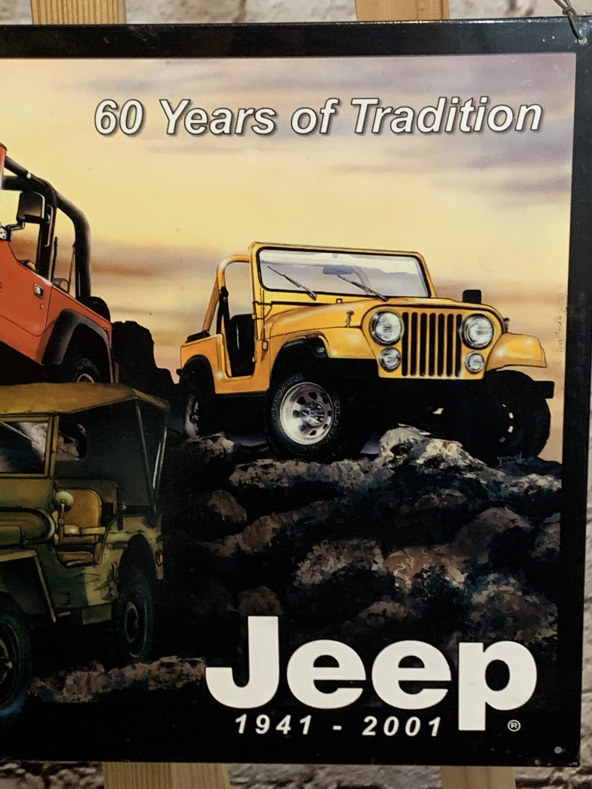Jeep 60 Years Metal Mancave Sign 32x41cm - Vintage Keepsakes