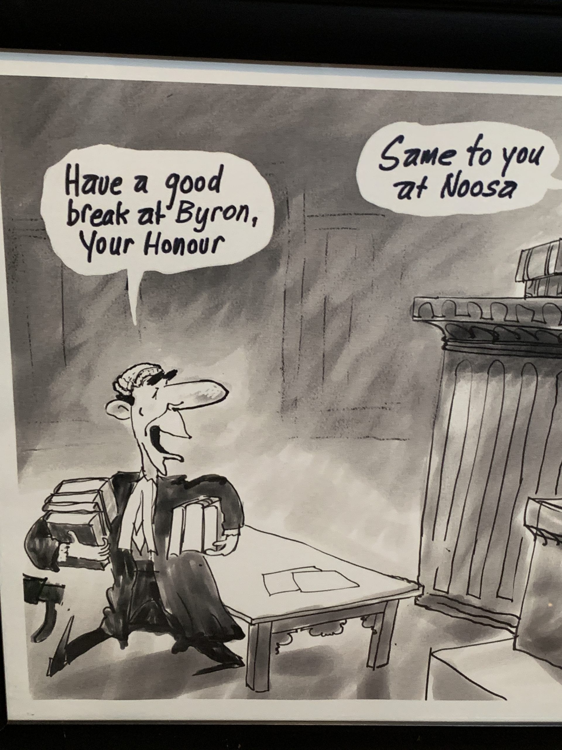 Peter Nicholson Noosa Cartoon 32x46cm Judges long holidays 450 ...