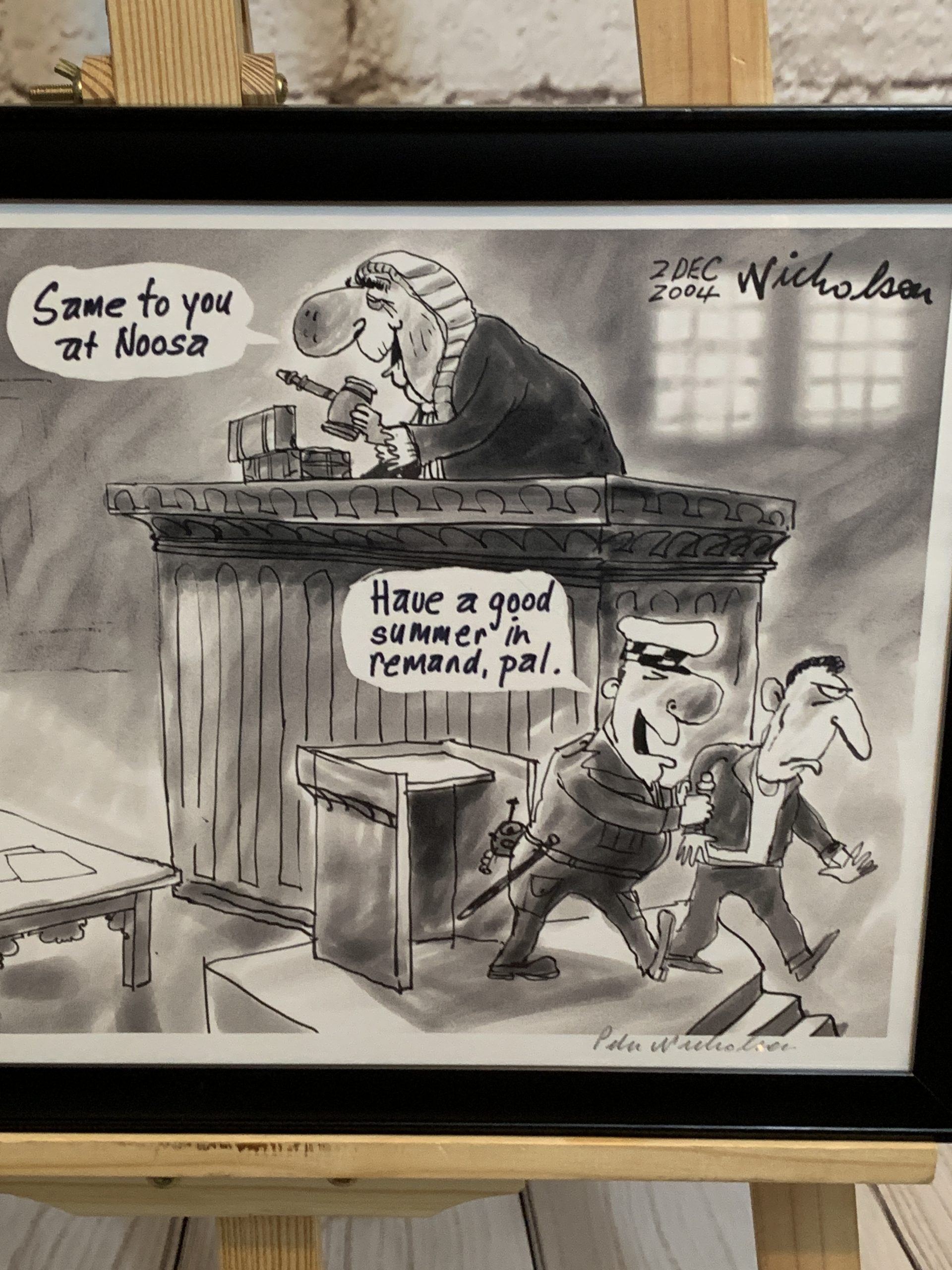 Peter Nicholson Noosa Cartoon 32x46cm Judges long holidays 450 ...