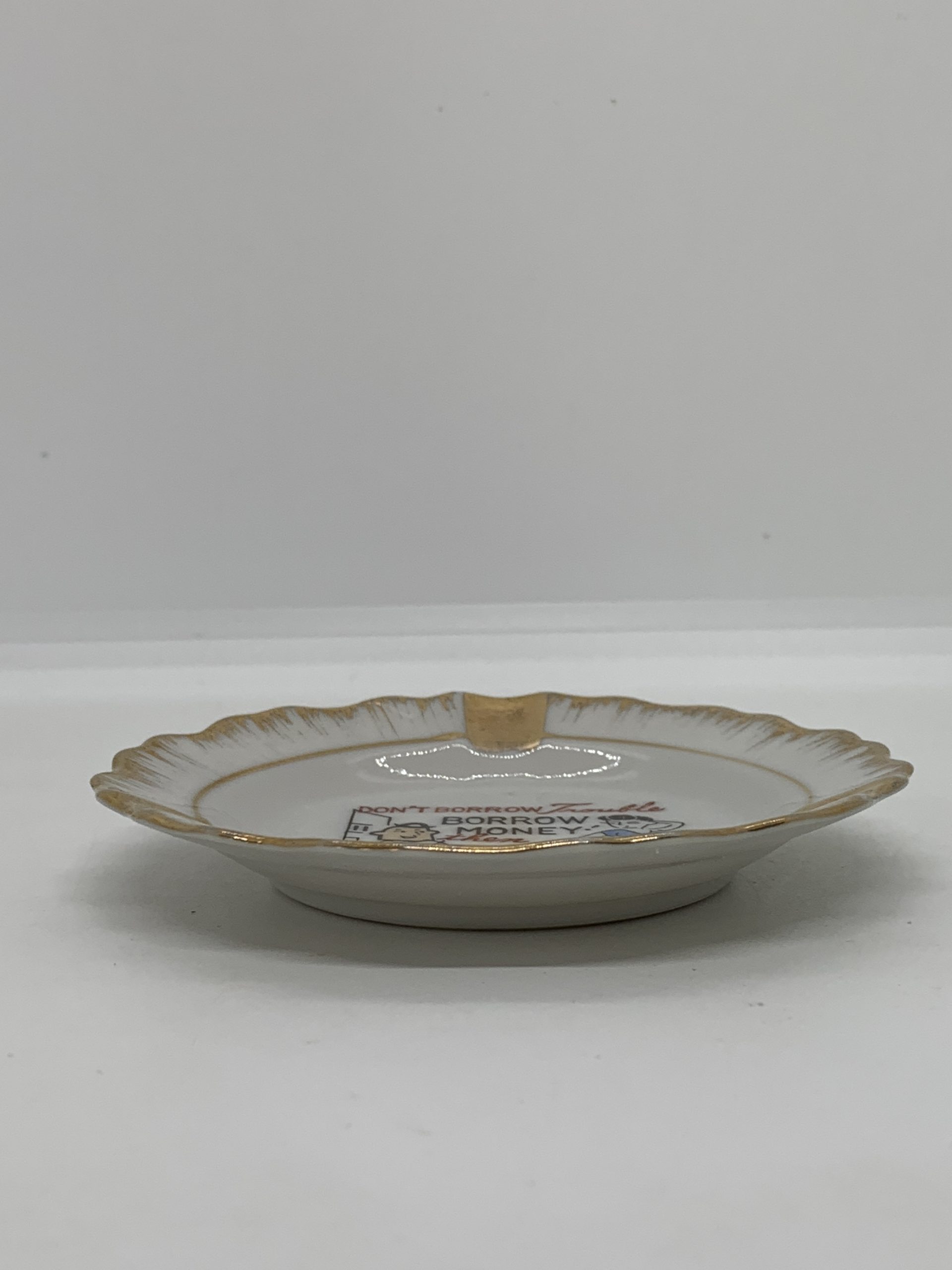 Japanese Comedic China Tray 10cm - Vintage Keepsakes