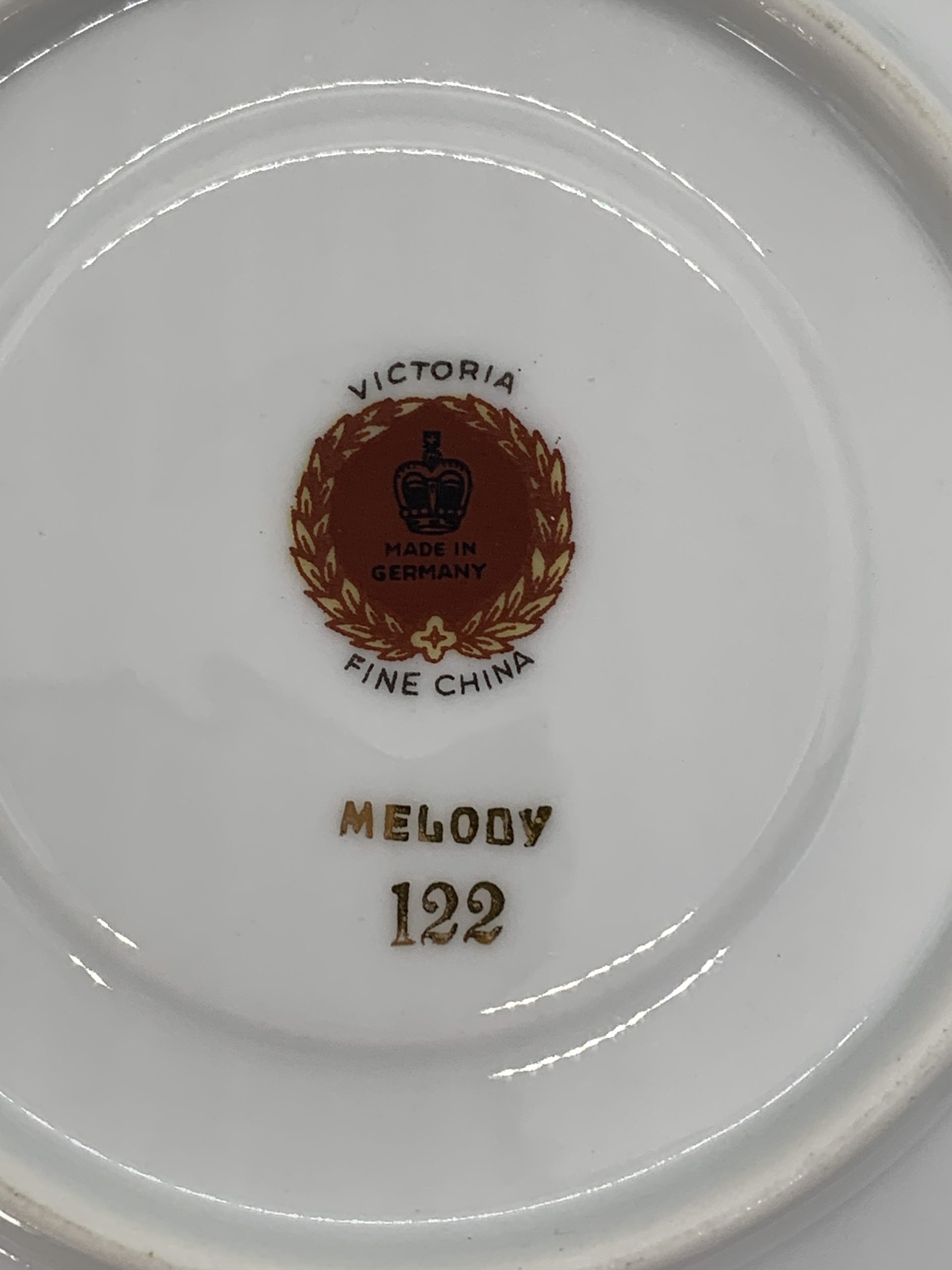 Victoria Fine China Melody Pattern Trio - Vintage Keepsakes