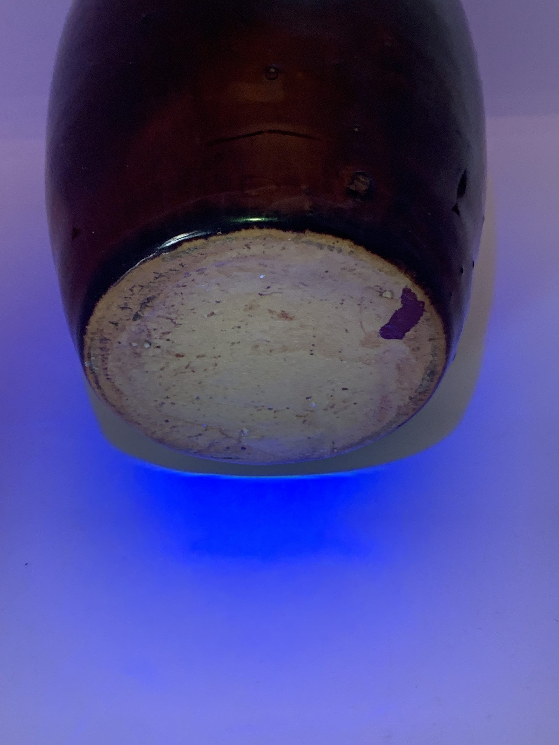 Vintage Brown Drip Glaze Barrel Vase 14cm - Vintage Keepsakes