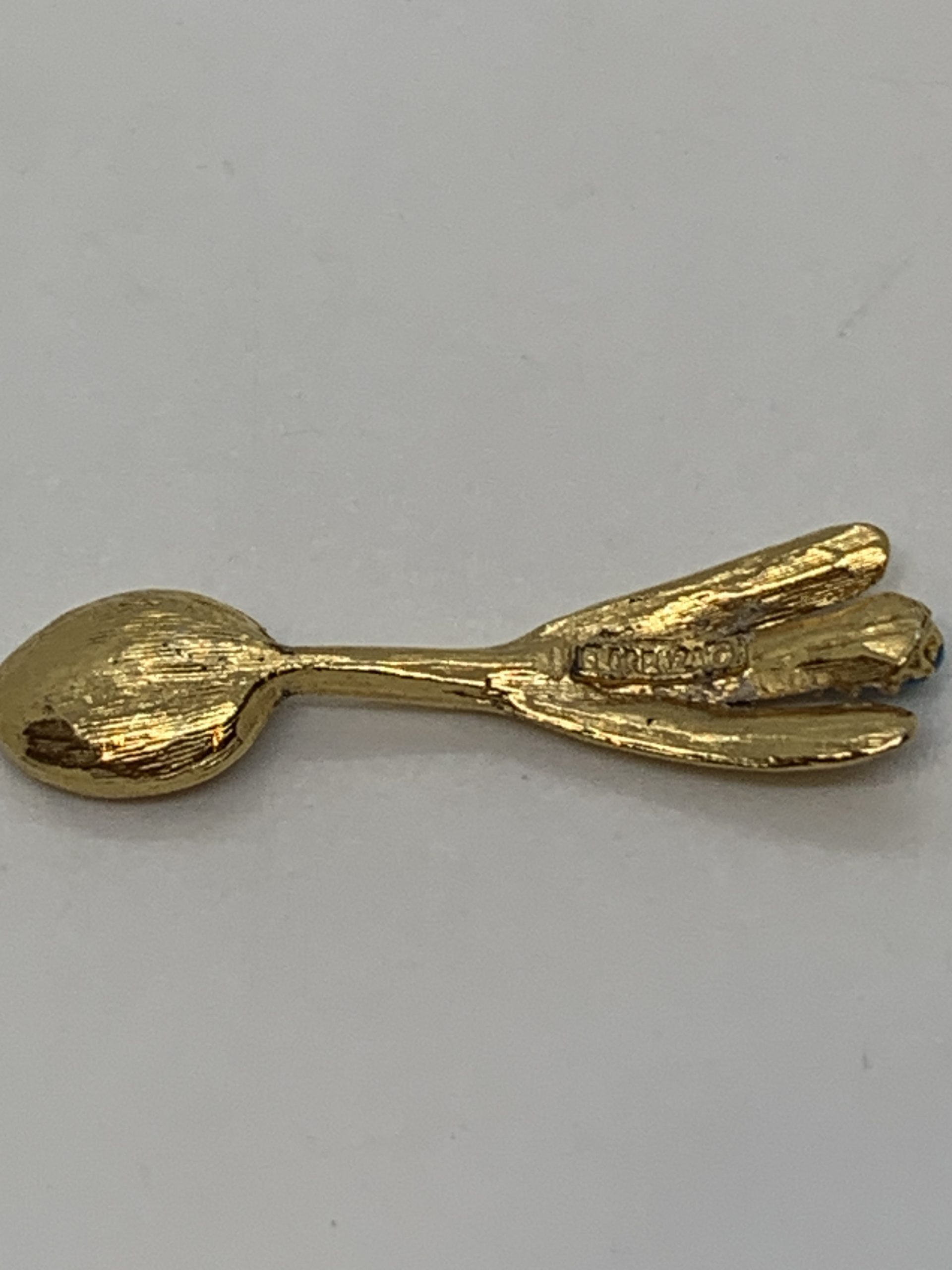 Florenza Small Gilt Salt Spoon 4.5cm - Vintage Keepsakes