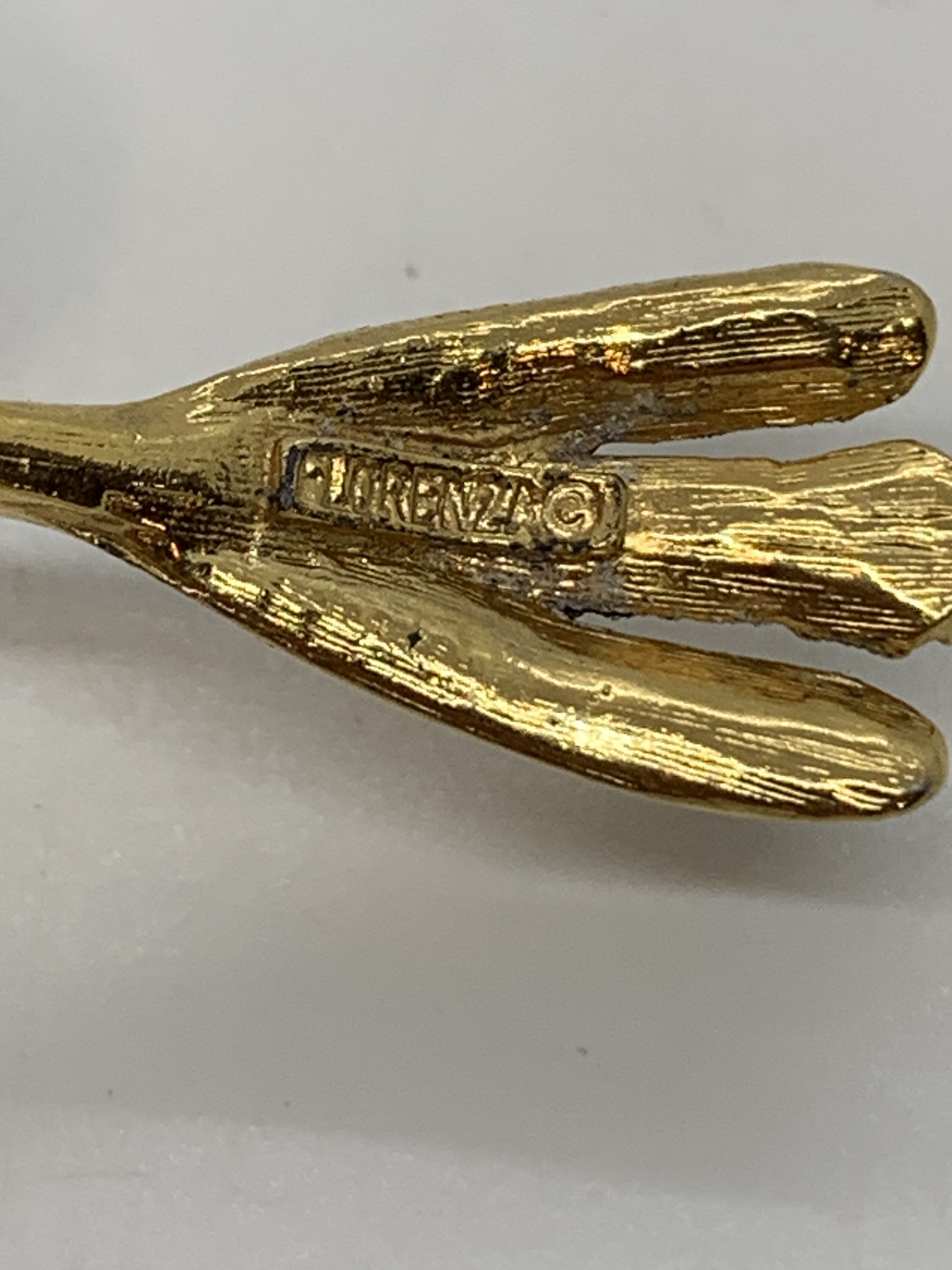 Florenza Small Gilt Salt Spoon 4.5cm - Vintage Keepsakes