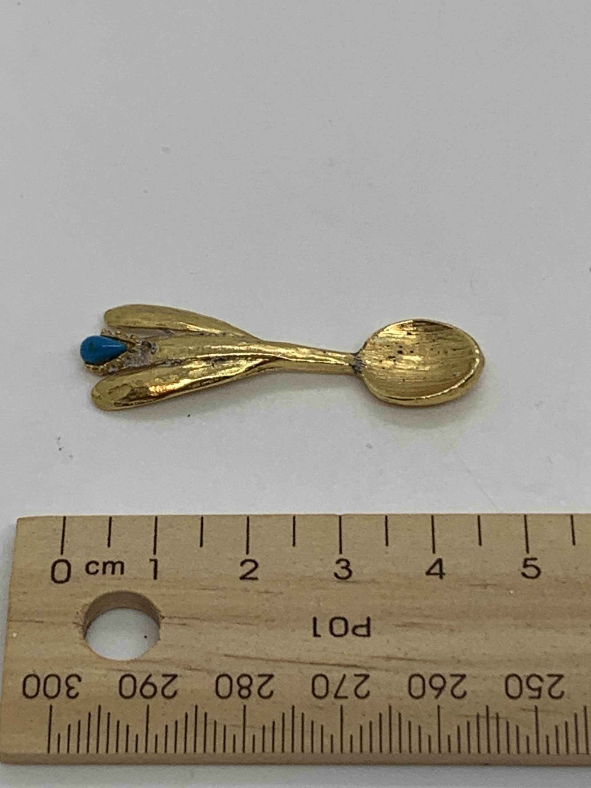 Florenza Small Gilt Salt Spoon 4.5cm - Vintage Keepsakes