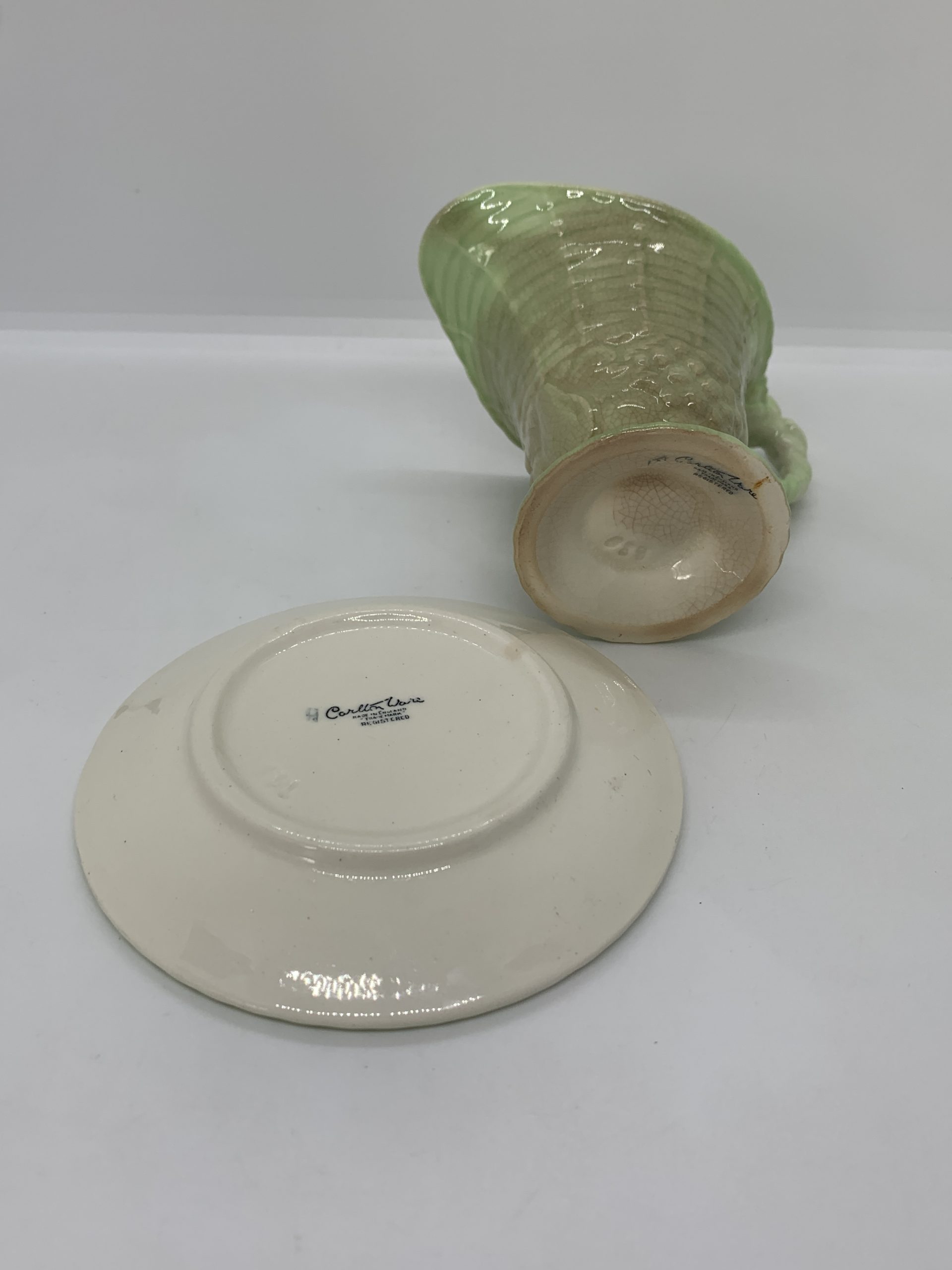 Carltonware Green Jug and Underplate 9cm - Vintage Keepsakes