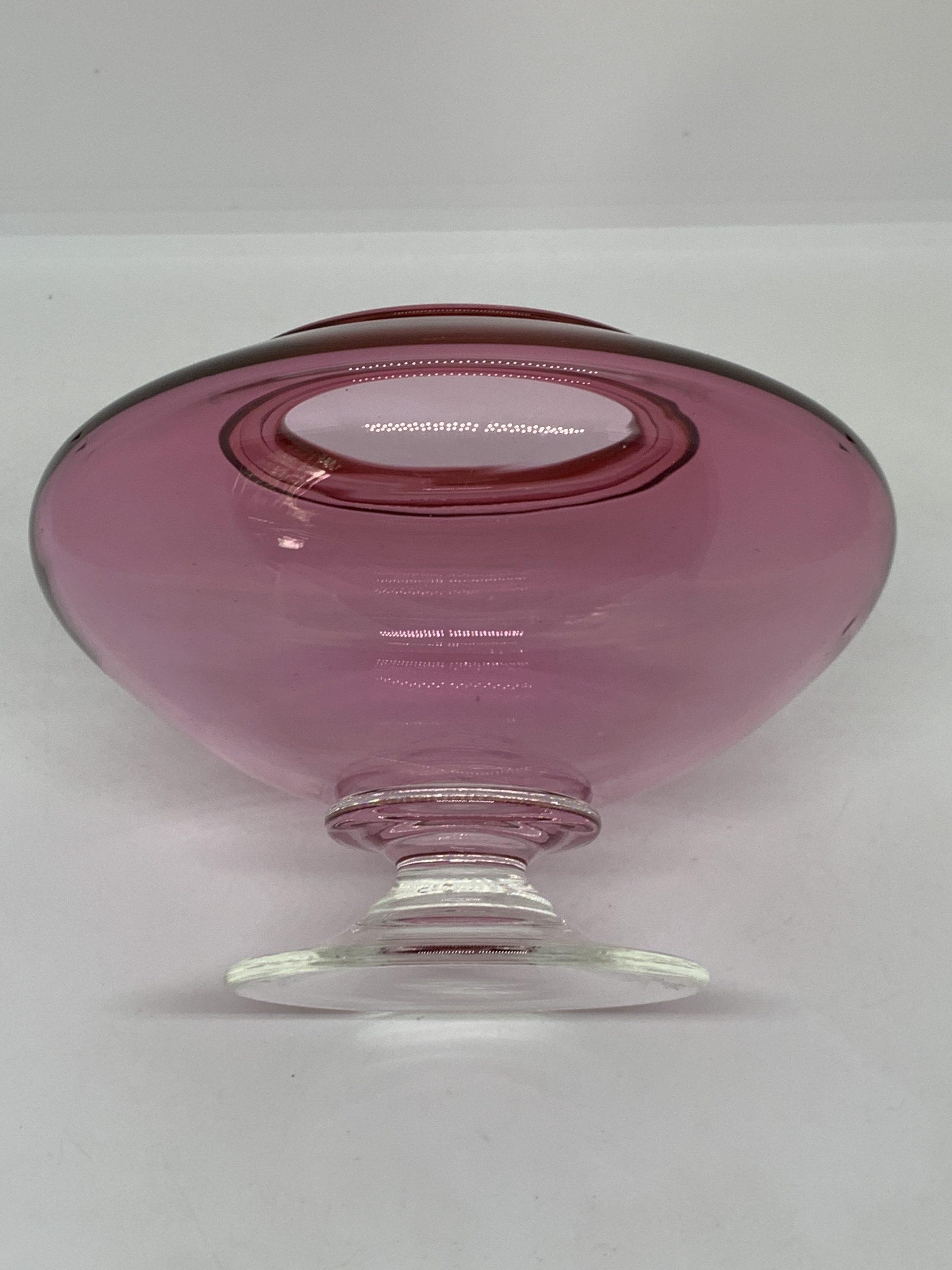Michael Hook Art Glass Footed Bowl 14cm wide (signed) - Vintage Keepsakes