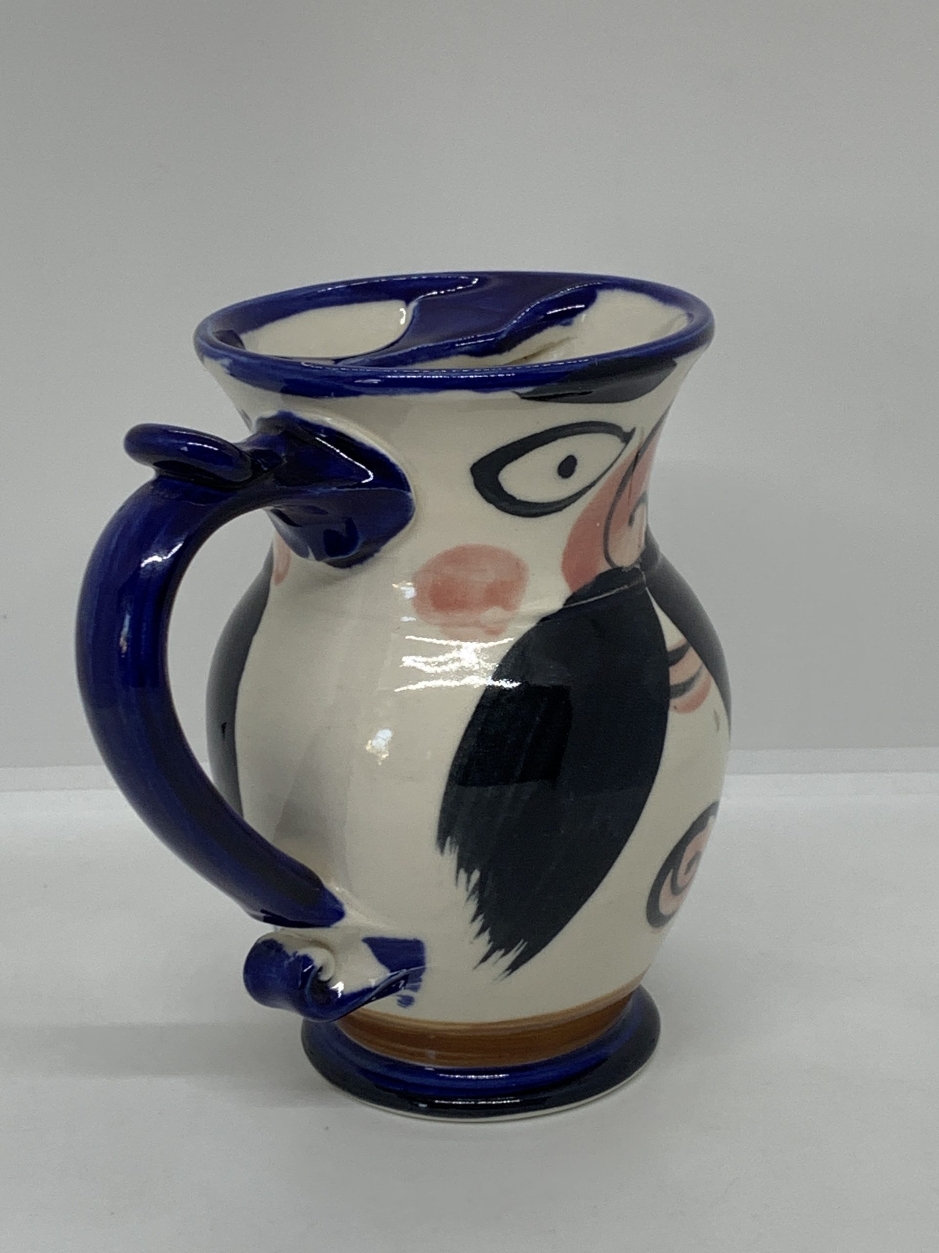 Kevin Boyd Pottery Moustache Mug 15cm - Vintage Keepsakes
