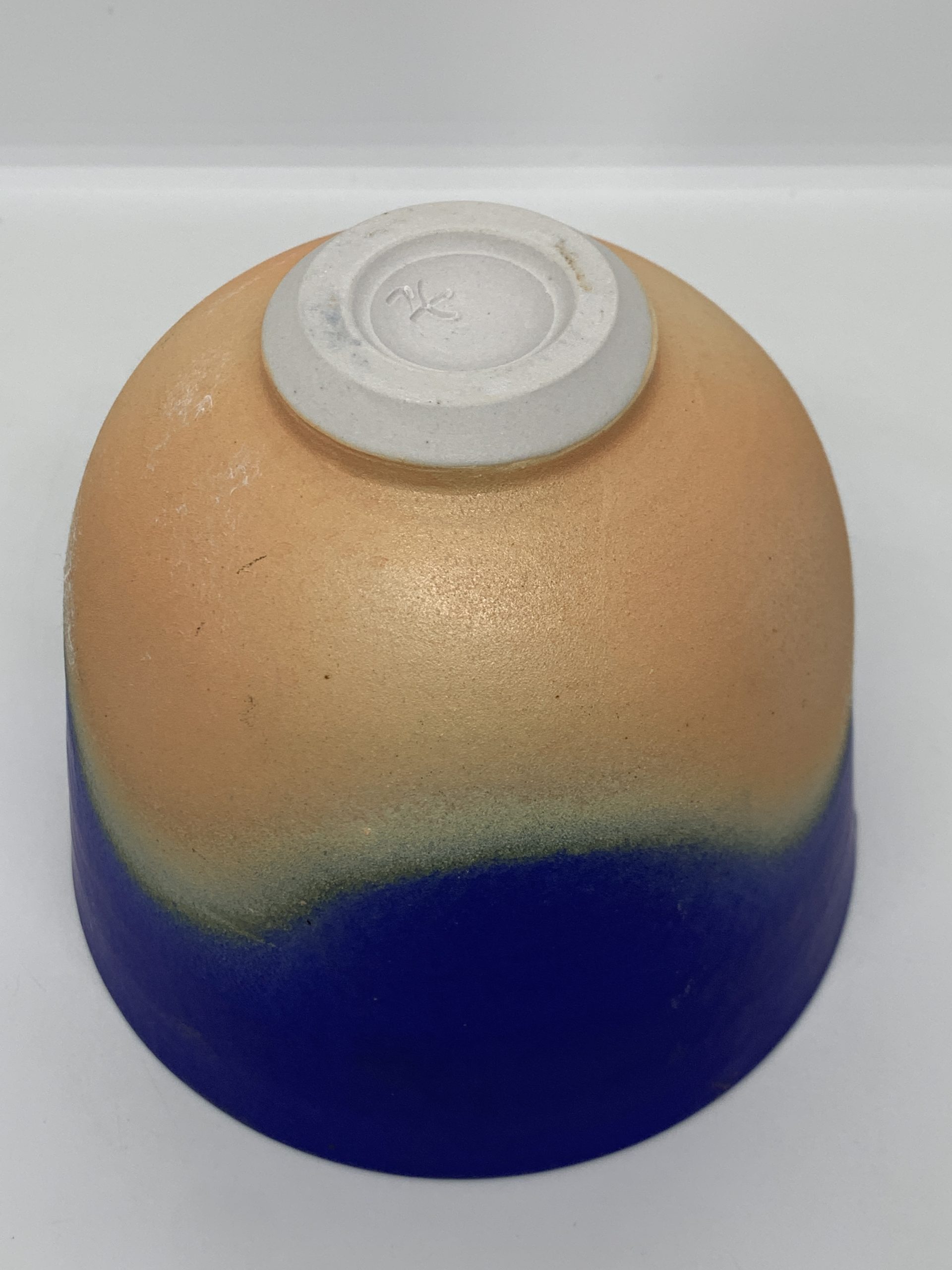 Zsolt Faludi Blue Skyline Pottery Bowl with Gilt Edge 13cm high ...