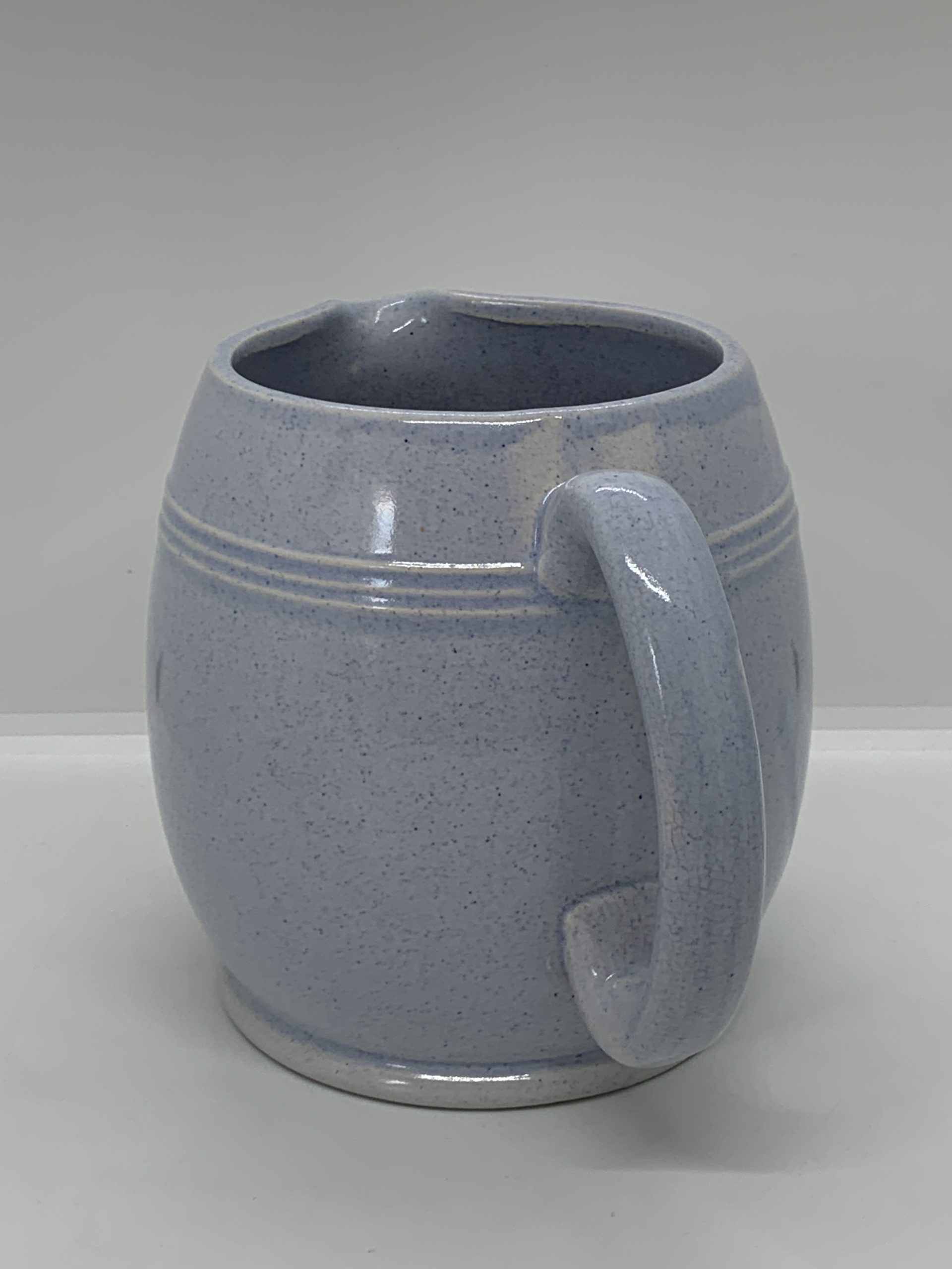 Blue Grey Speckled Glazed Australian Pottery Jug 14cm - Vintage Keepsakes
